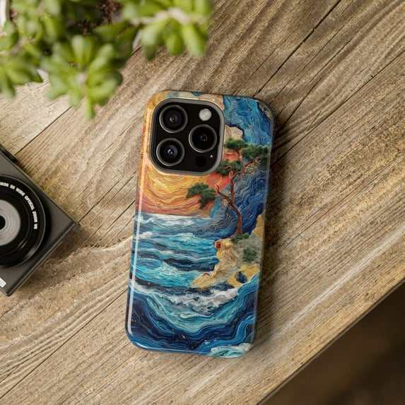 Ocean Sunset Coastal Beach Horizon Art Design Phone Case with iPhone 17 ...