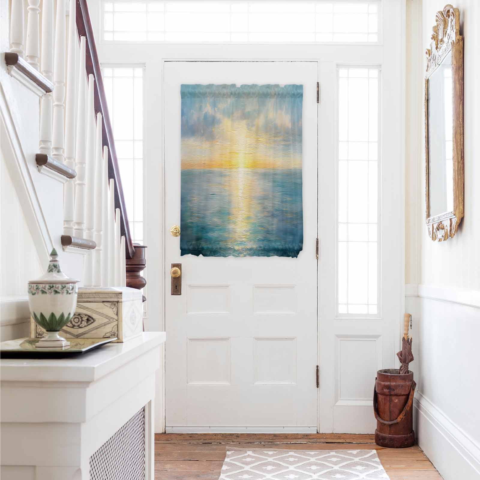 Ocean Sunset Door Curtains for Door Window, French Sidelight Front Back ...