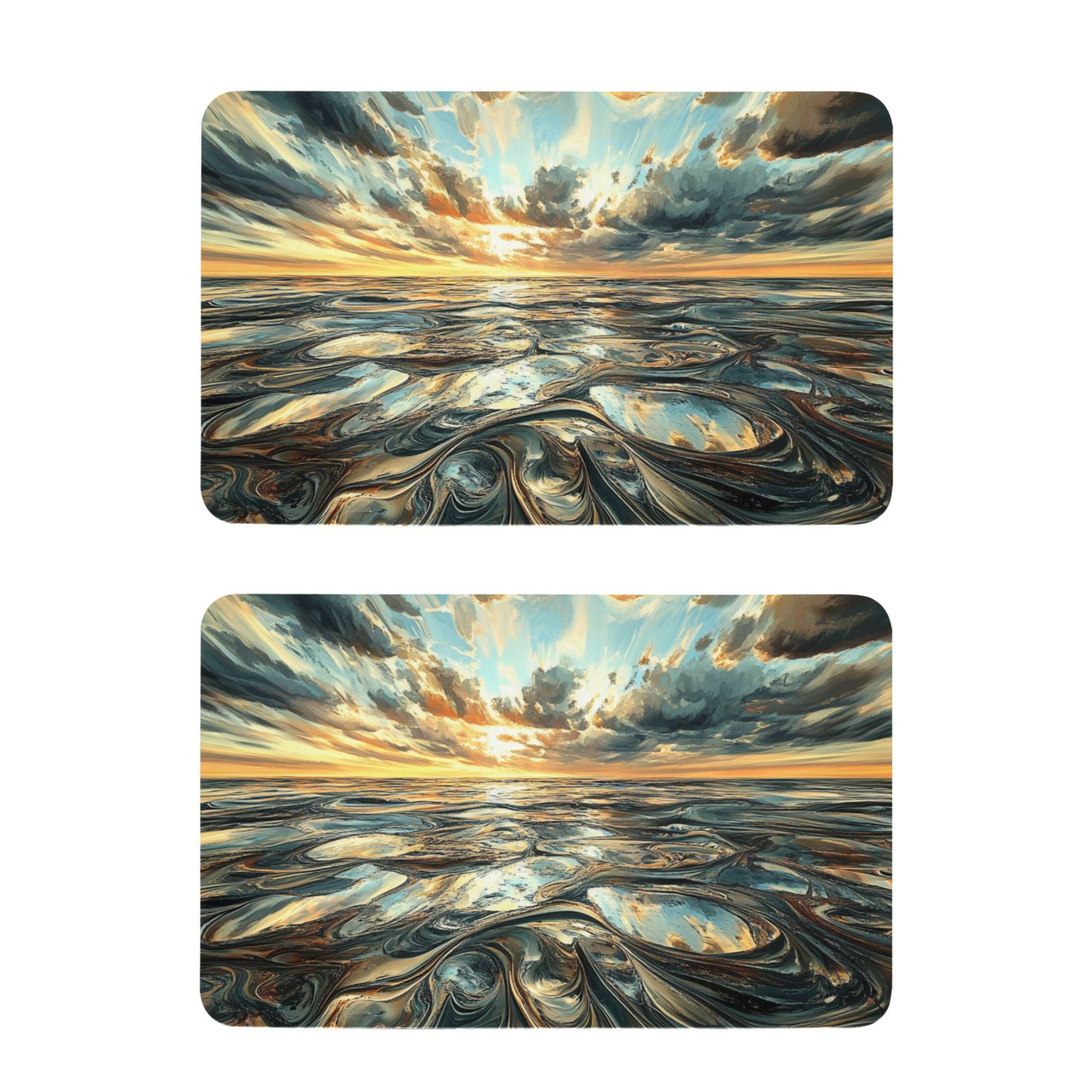 Ocean Sunset Fridge Magnets Square Refrigerator Magnets Decorative for ...