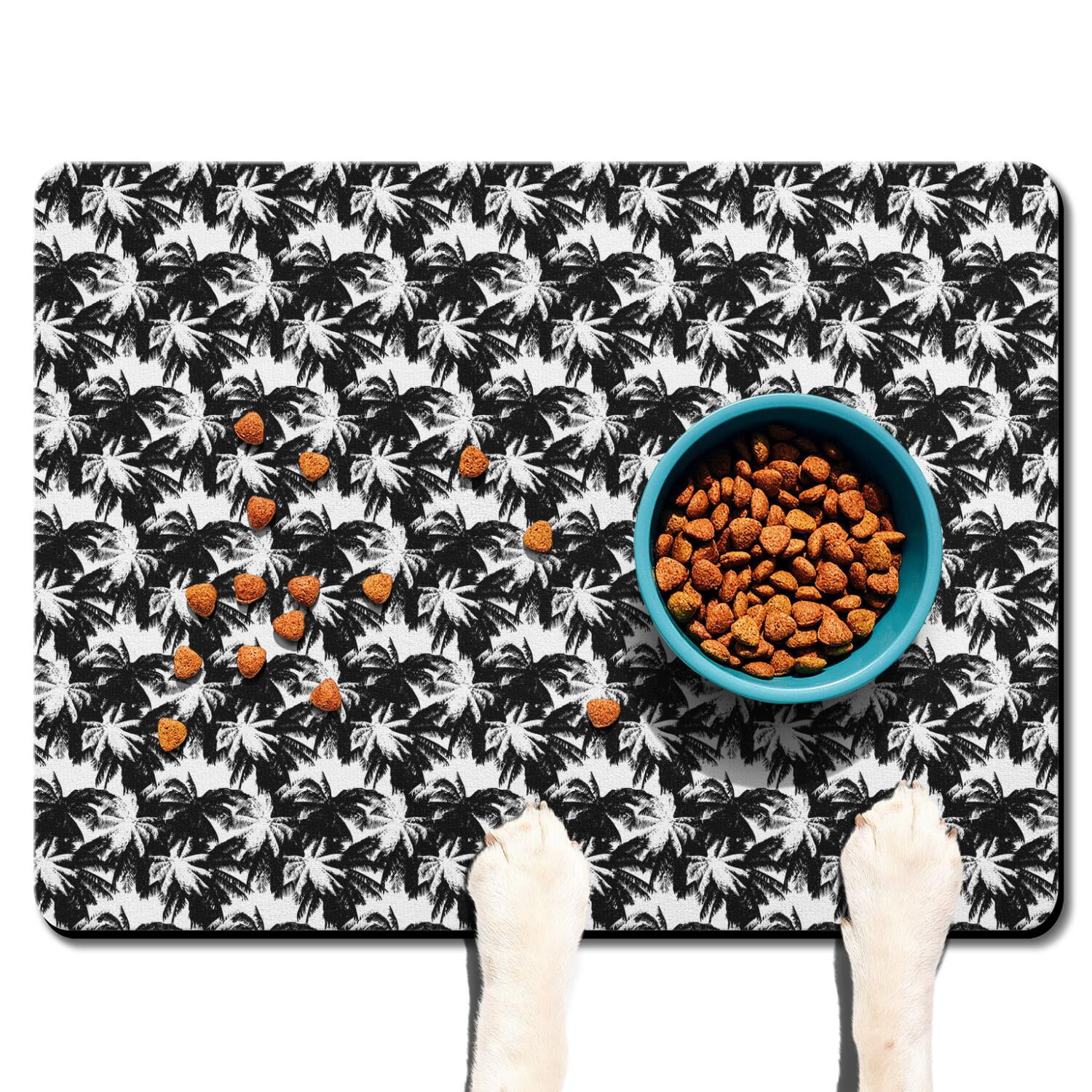 Ocean Sunset with Palm Trees Dog Food Mat Featuring Tropical Beach ...