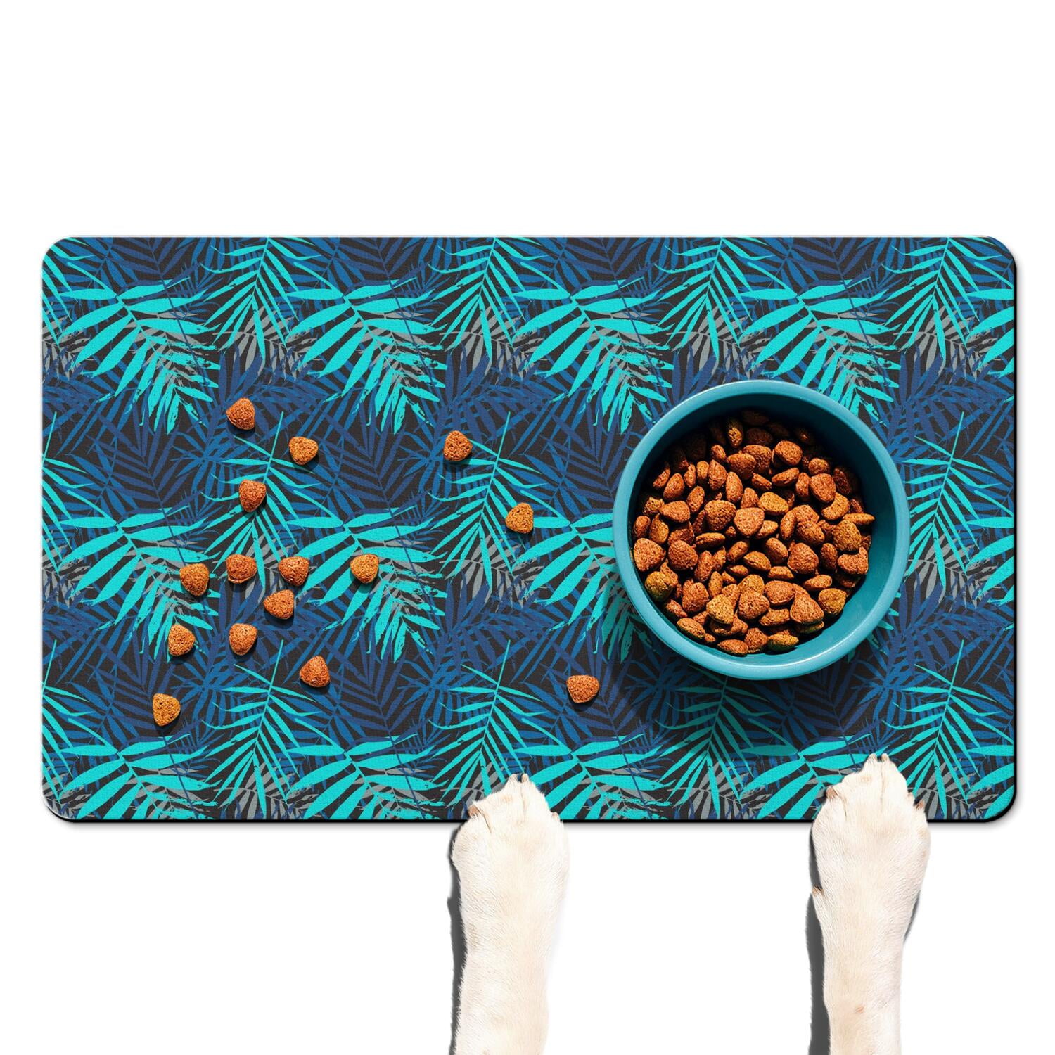 Ocean Sunset with Palm Trees Dog Food Mat Featuring Tropical Beach ...