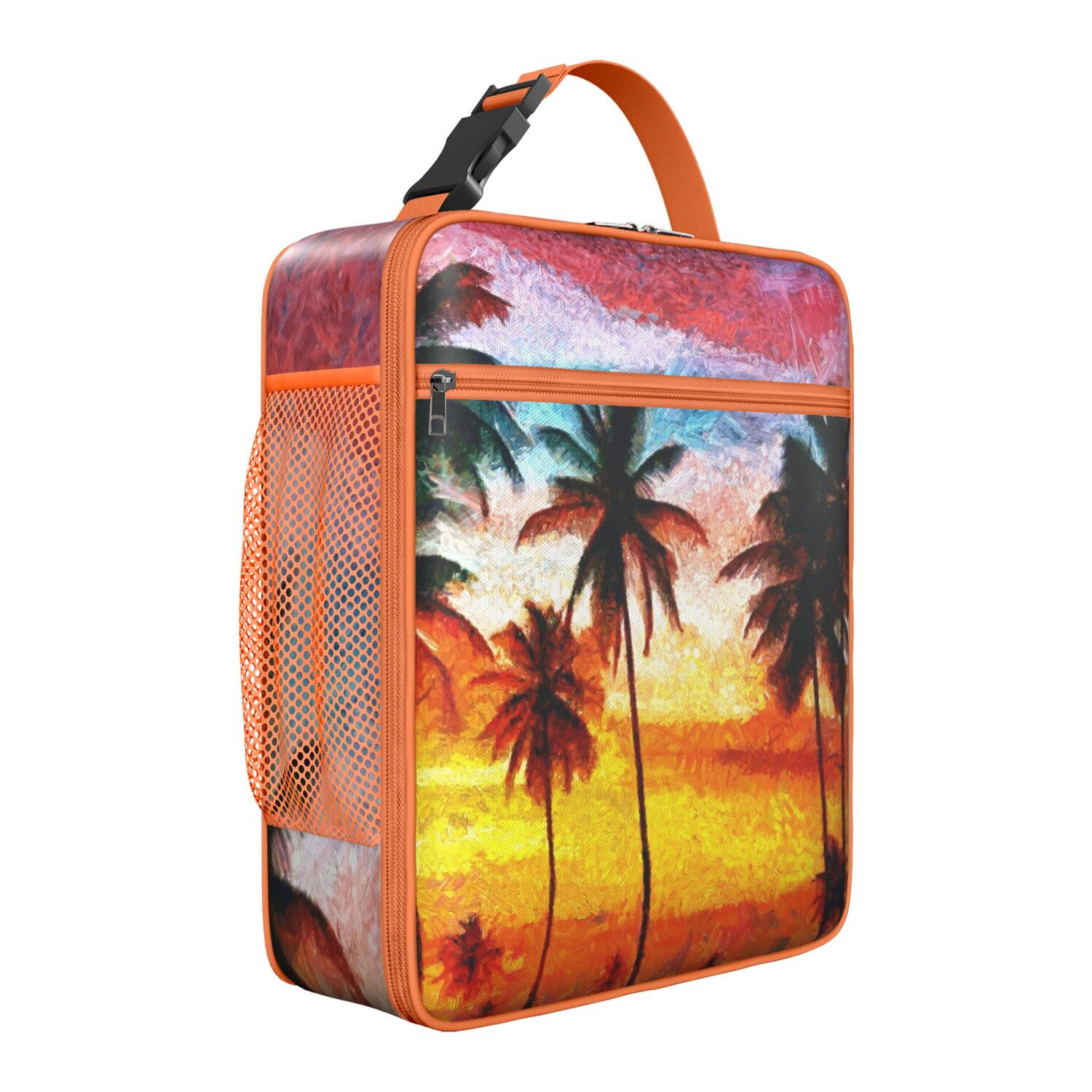 Ocean Sunset with Palm Trees Tropical Beach Sunset Insulated Lunch Bag ...