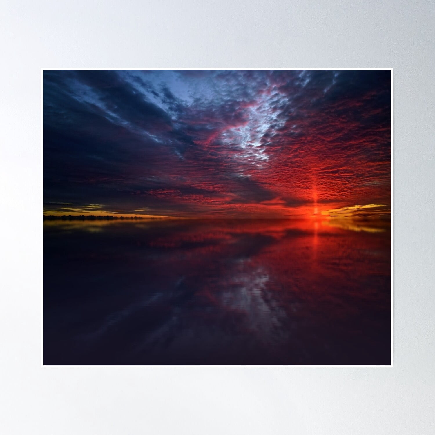 Ocean Sunset Poster Wall Art, Modern Wall Decor, 8x12 UNFRAMED ...