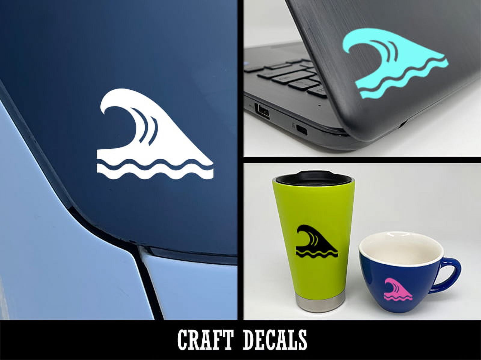 Ocean Surf Wave Beach Craft Vinyl Indoor Outdoor Decal Sticker - Aqua ...