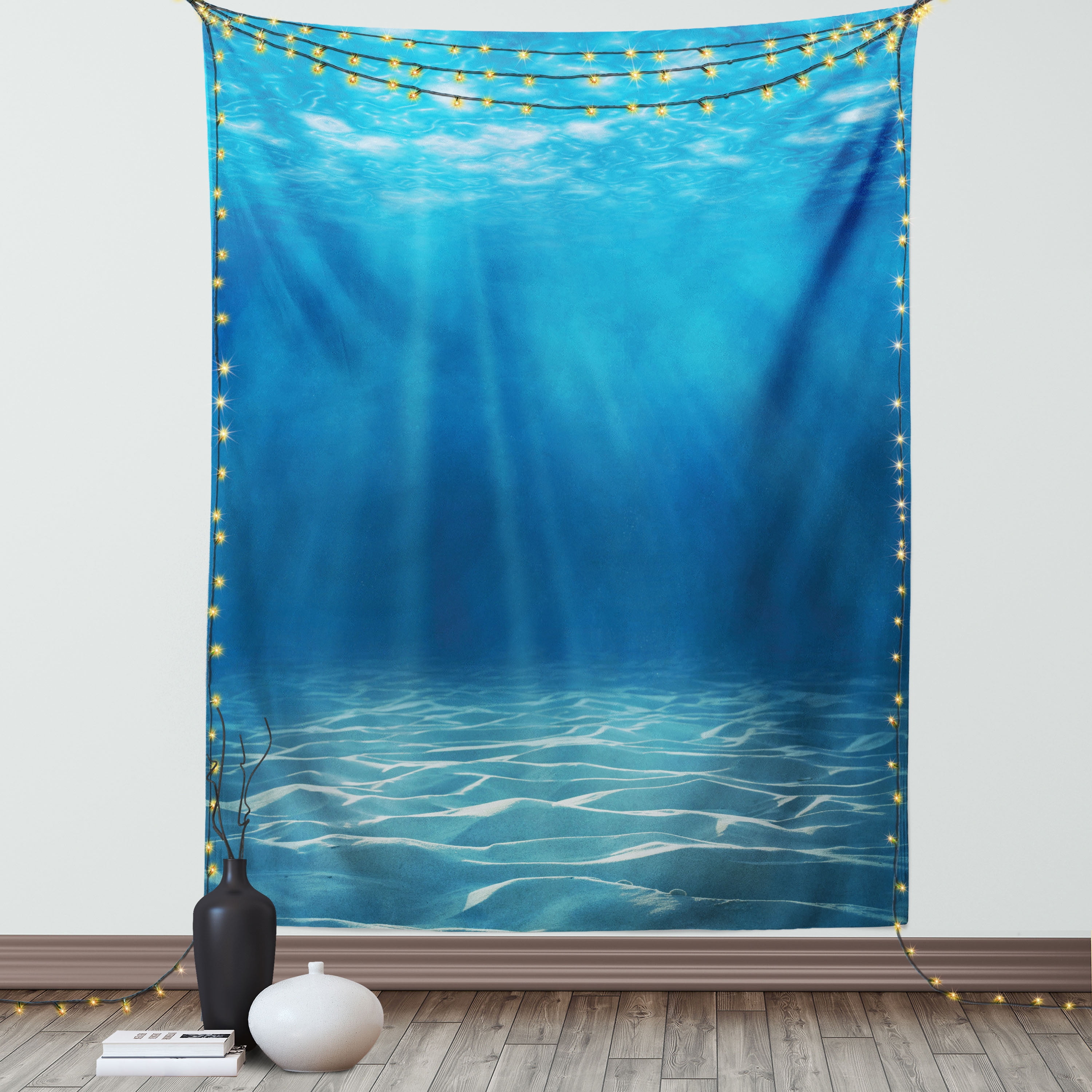 Ocean Tapestry, Sun Rays Bursting into Deep Under Sea Wilderness ...