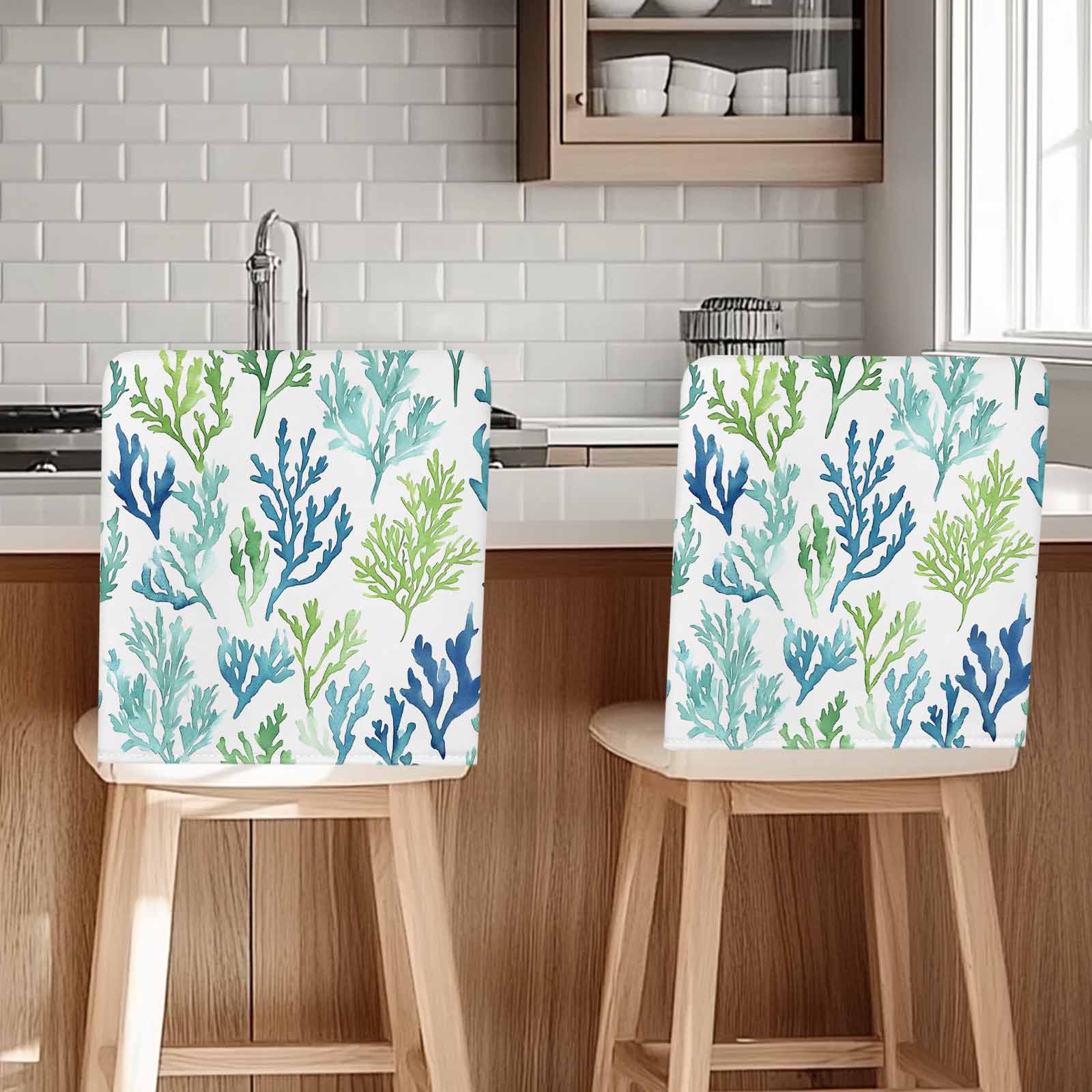 Ocean Teal Blue Green Coral Underwater Garden Coastal Chair Covers Set ...