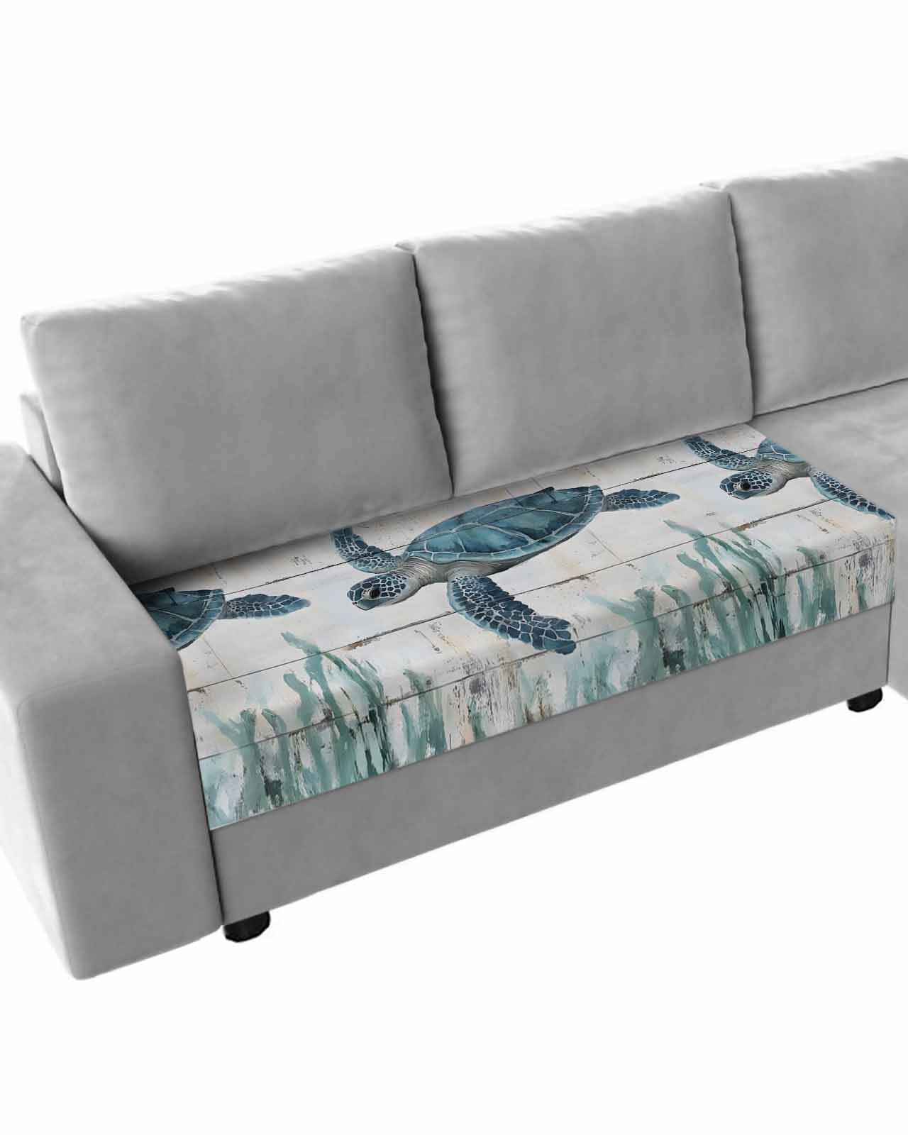 Ocean Teal Green Turtle Sofa Couch Cushion Covers Washable, Removable ...