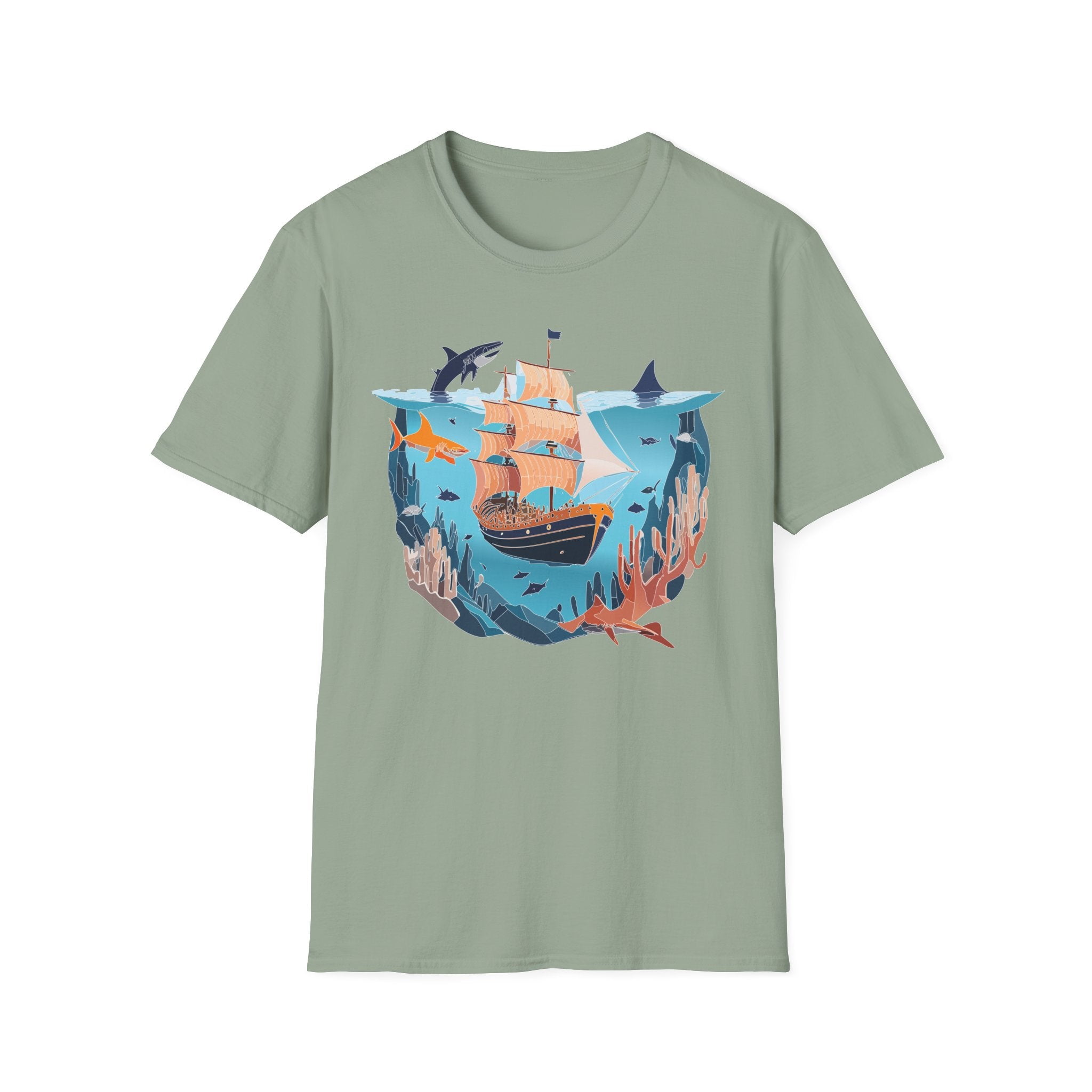 Ocean Tee Shirt, Ocean Shirt, Shirt with Ocean, U boat Tees, Shirt with ...