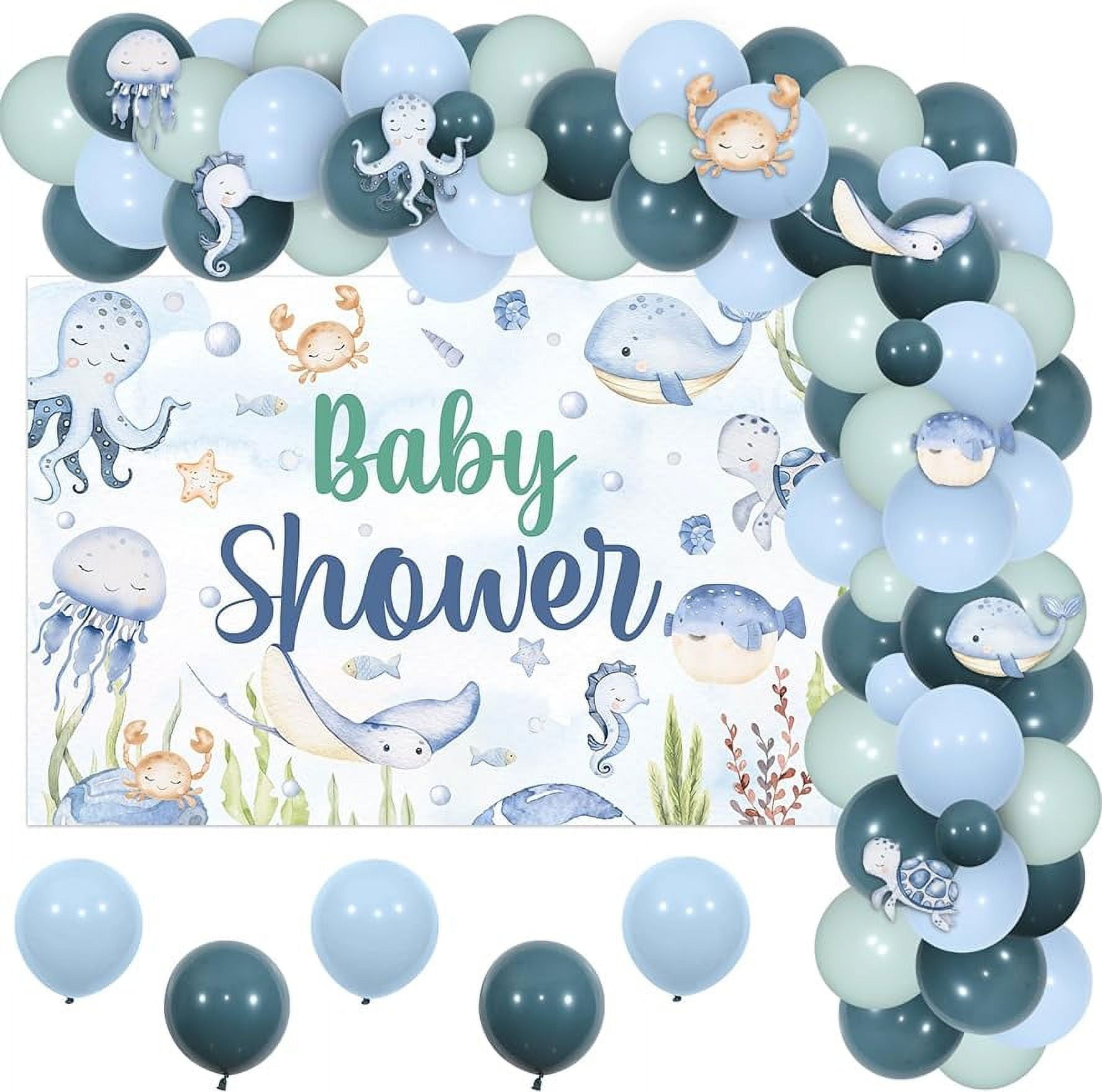 Ocean Theme Baby Shower Decoration Boy, Blue Under the Sea Baby Shower ...