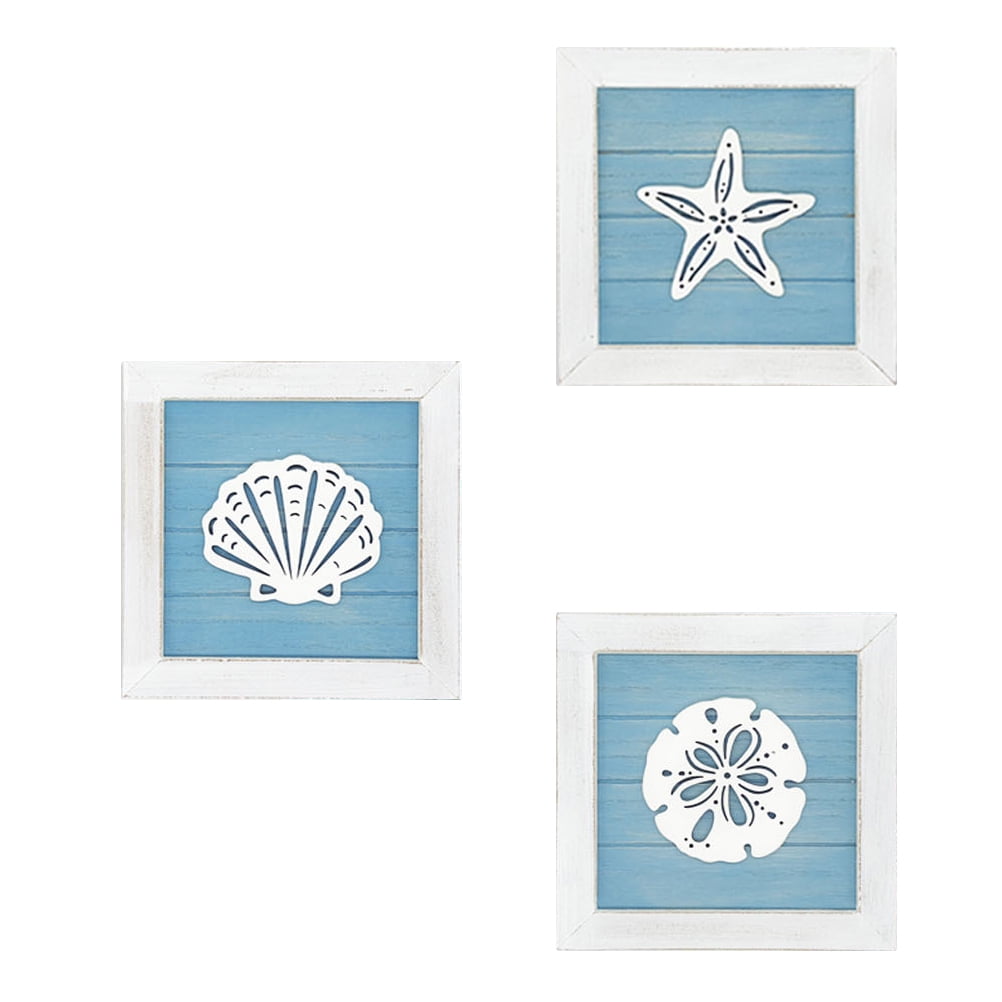 Ocean Theme Beach Wall Decor 3D Wall Art with Starfish Seashell Sand ...