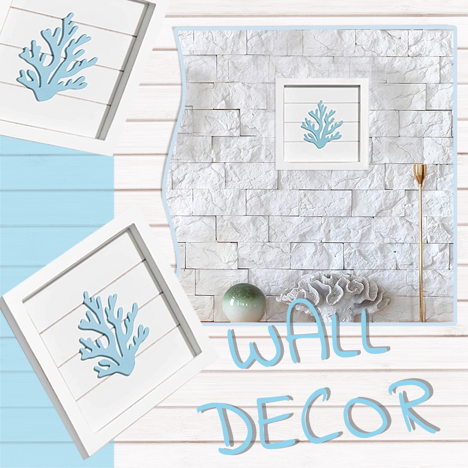 Ocean Theme Beach Wall Decor Coastal 3D Wall Art With Sand And Coral ...