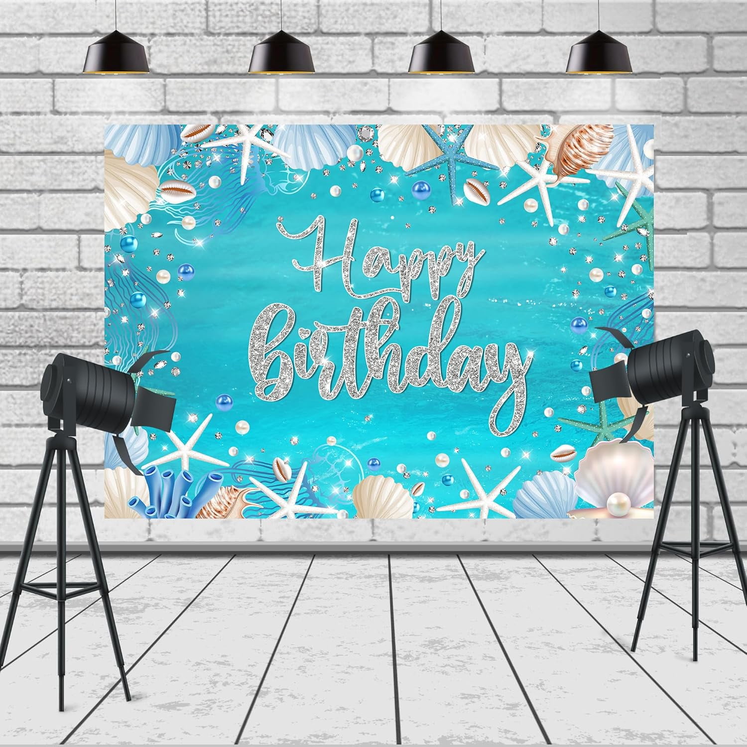 Ocean Theme Beautiful Birthday Backdrop Summer Underwater Sea Happy ...