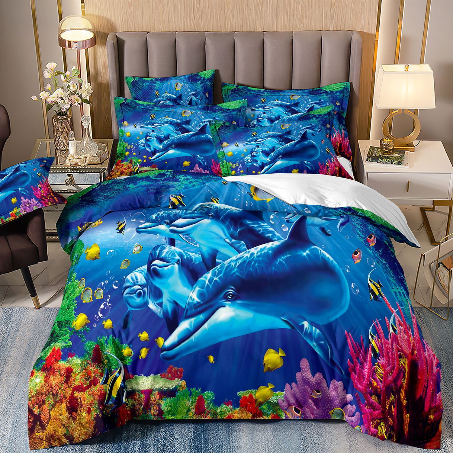 Ocean Theme Bedding Sets for Boys Girls Kids Adults Marine Animal ...
