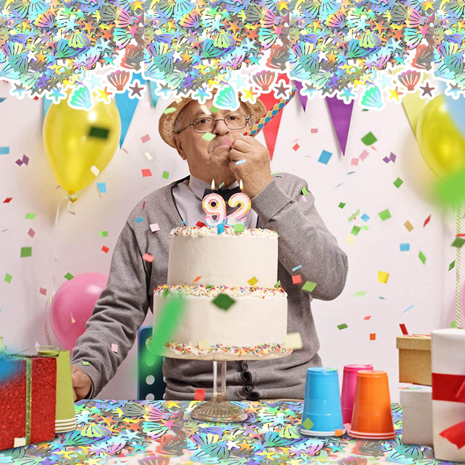 Ocean Theme Birthday Party Confetti Set with Shells & Starfish - Eco ...