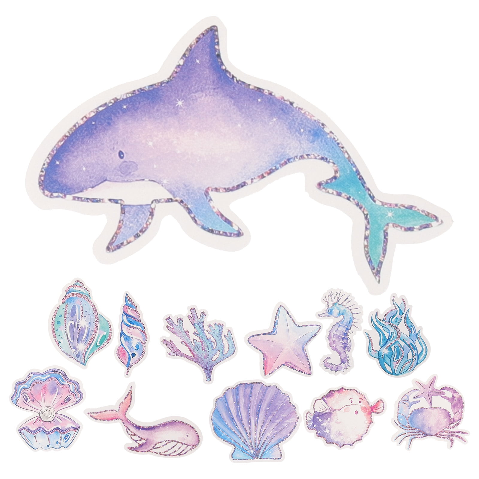 Ocean Theme Cake Insert 2 Sets Birthday Ornaments Mermaid Party Decor ...