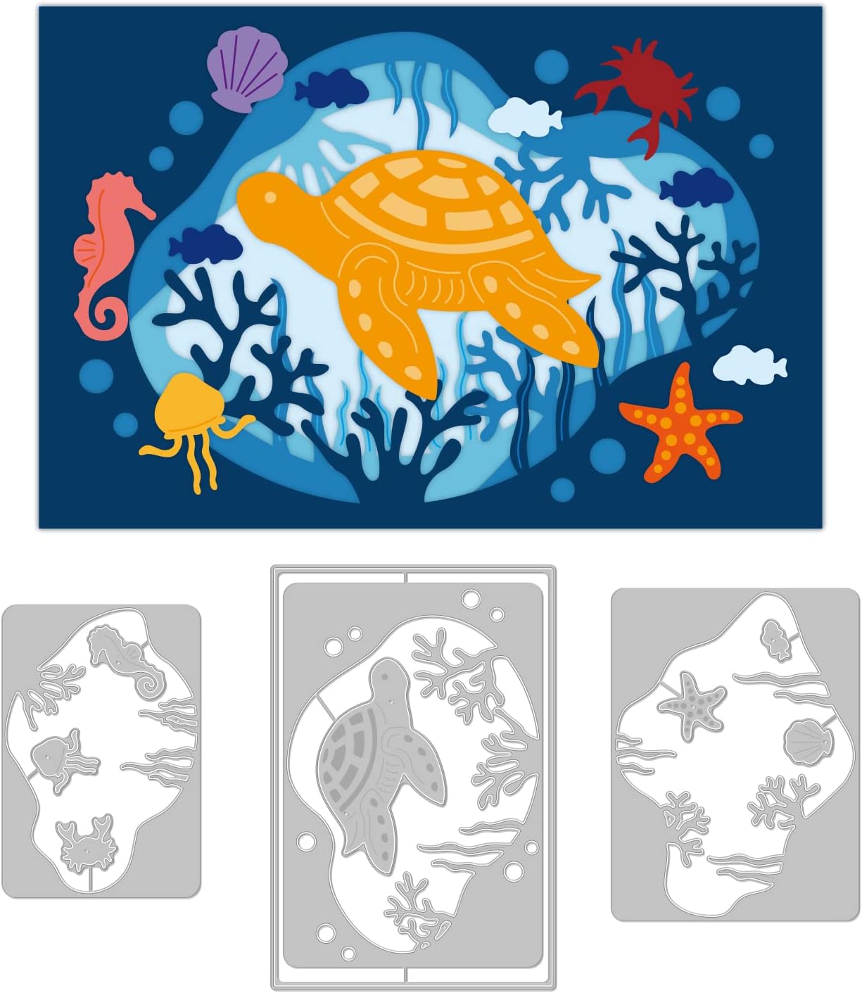 Ocean Theme Carbon Steel Cutting Dies Stencils for DIY Scrapbooking ...