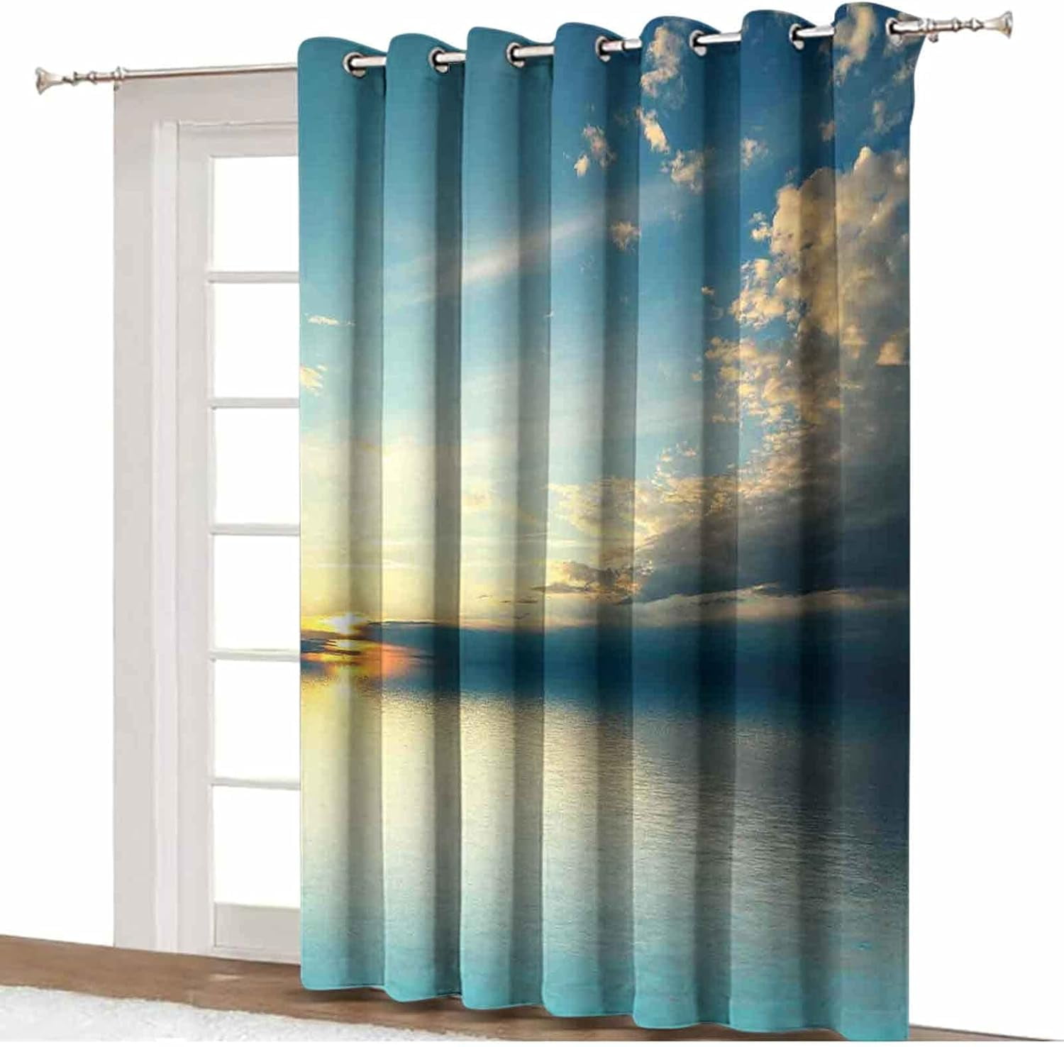 Ocean Theme Curtains for Sliding Glass Doors, 100 x 84 inches, Extra ...