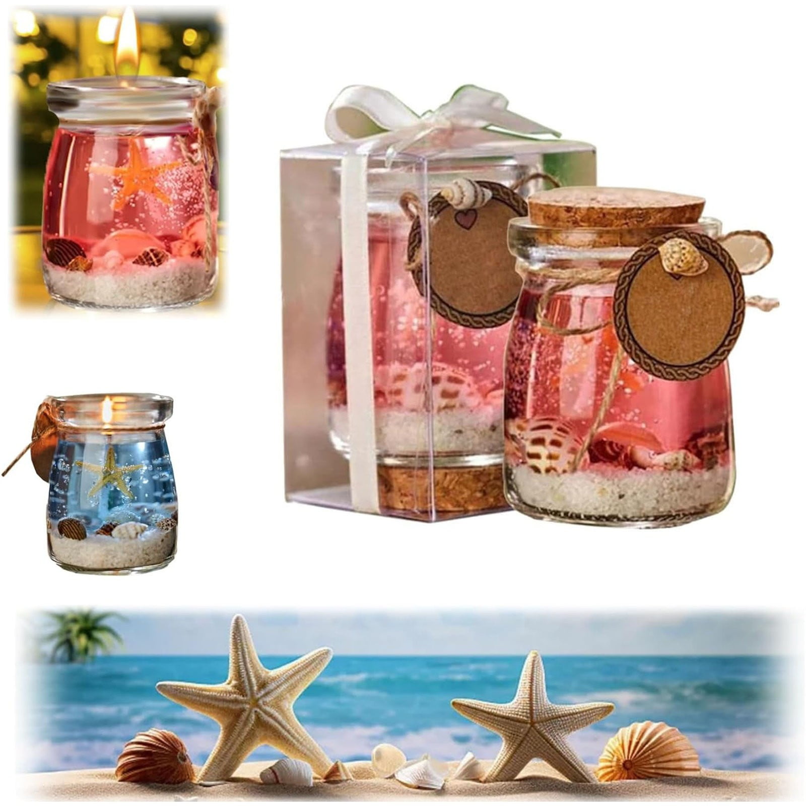 Ocean Theme Gel Candle Red, Ocean Theme Gel Candle Ocean Gel Wax Candle ...