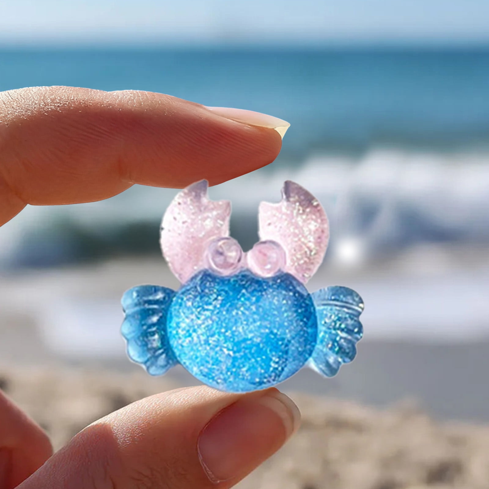 Ocean Theme Glitter Crab Blessing Card with Envelope - 3.54x2.36 Inch ...