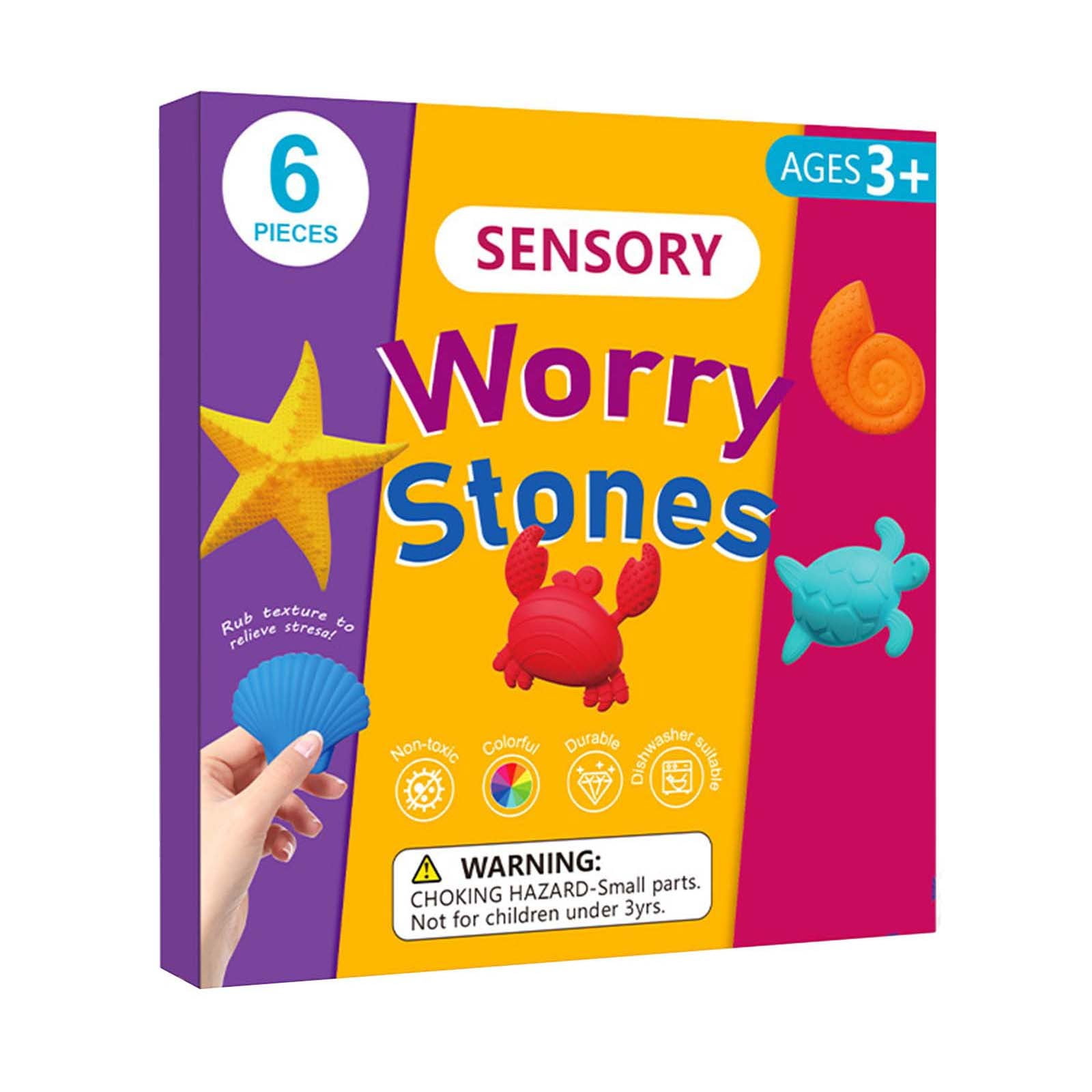 Ocean Theme Sensory Worry Stones Set - Sea Creature Shaped Stress ...