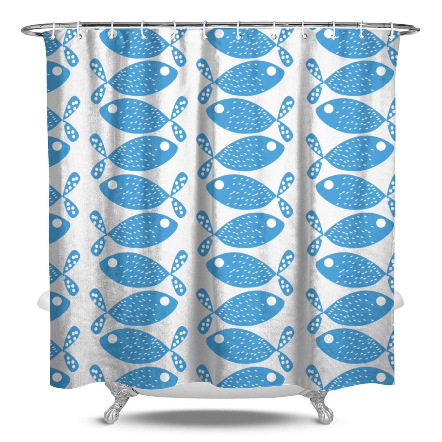 Ocean Theme Shower Curtain - Tropical Sea Horse Habitat Design, Mildew ...