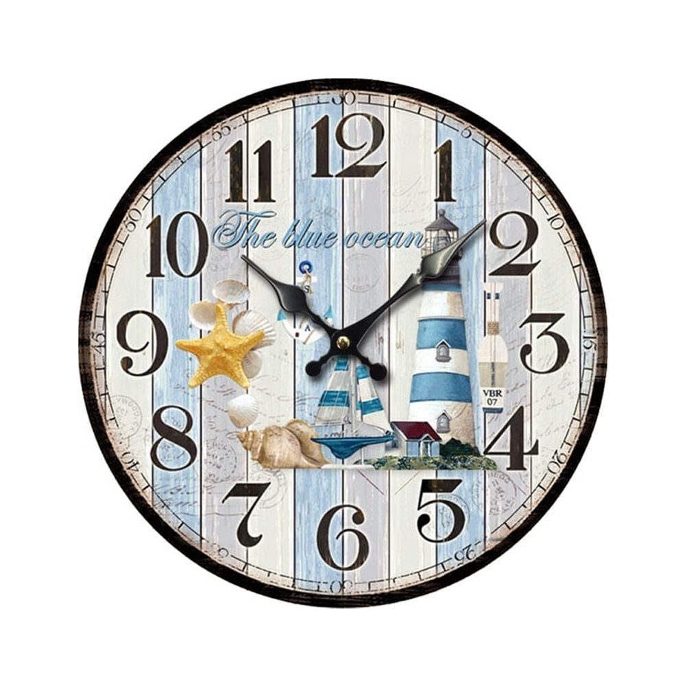Ocean Theme Wall Clock Household Wall Clock Decor Living Room Wall ...