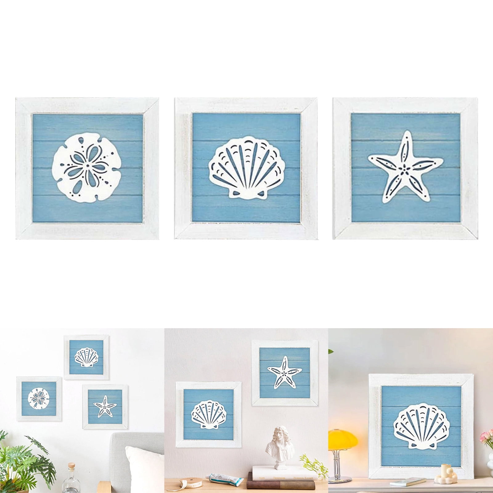 Ocean Theme Wall Decor Set Of 3, 3D Art Beach Theme Decorations for ...