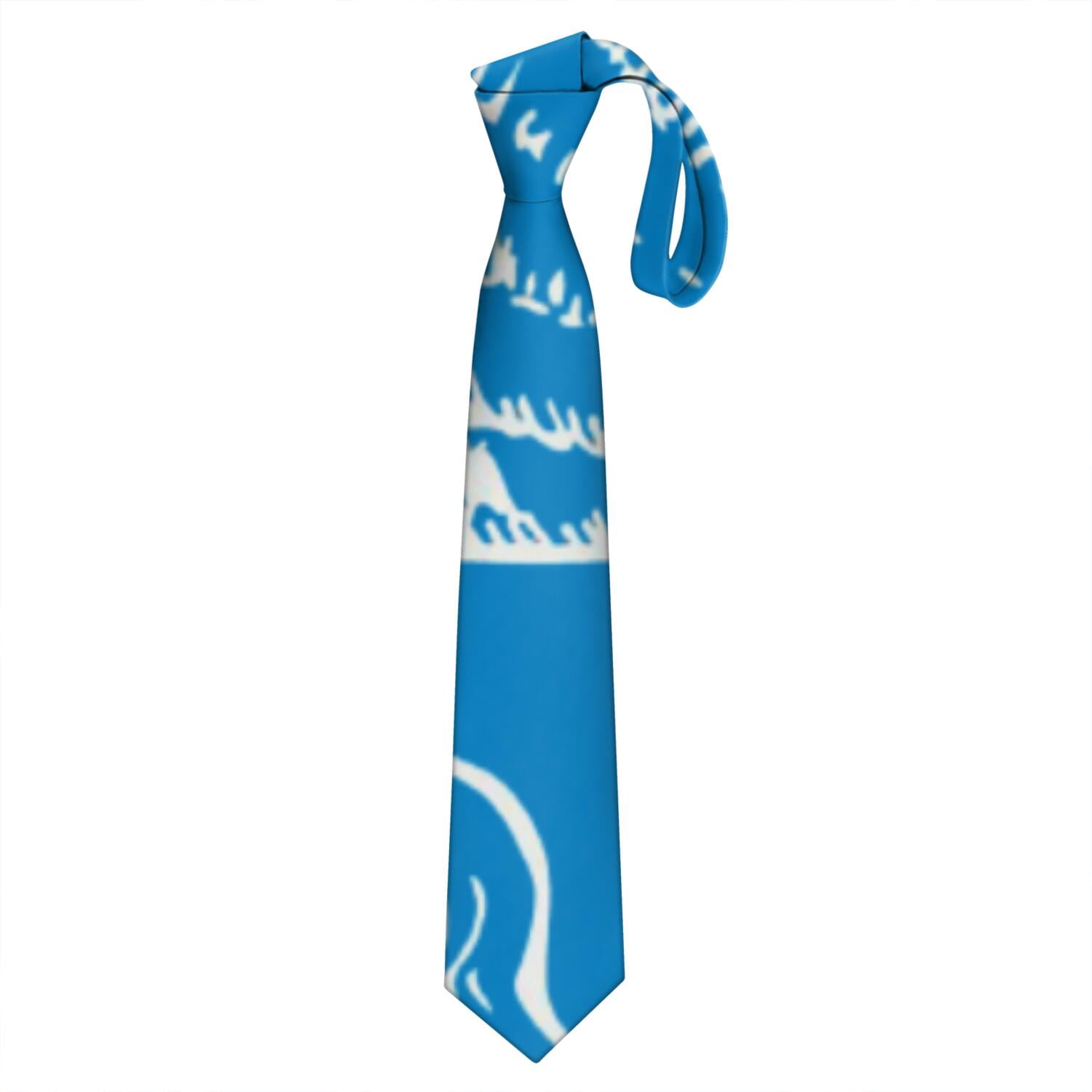 Ocean-Themed Men's Tie - Vintage Beach & Seahorse Design Satin Necktie ...