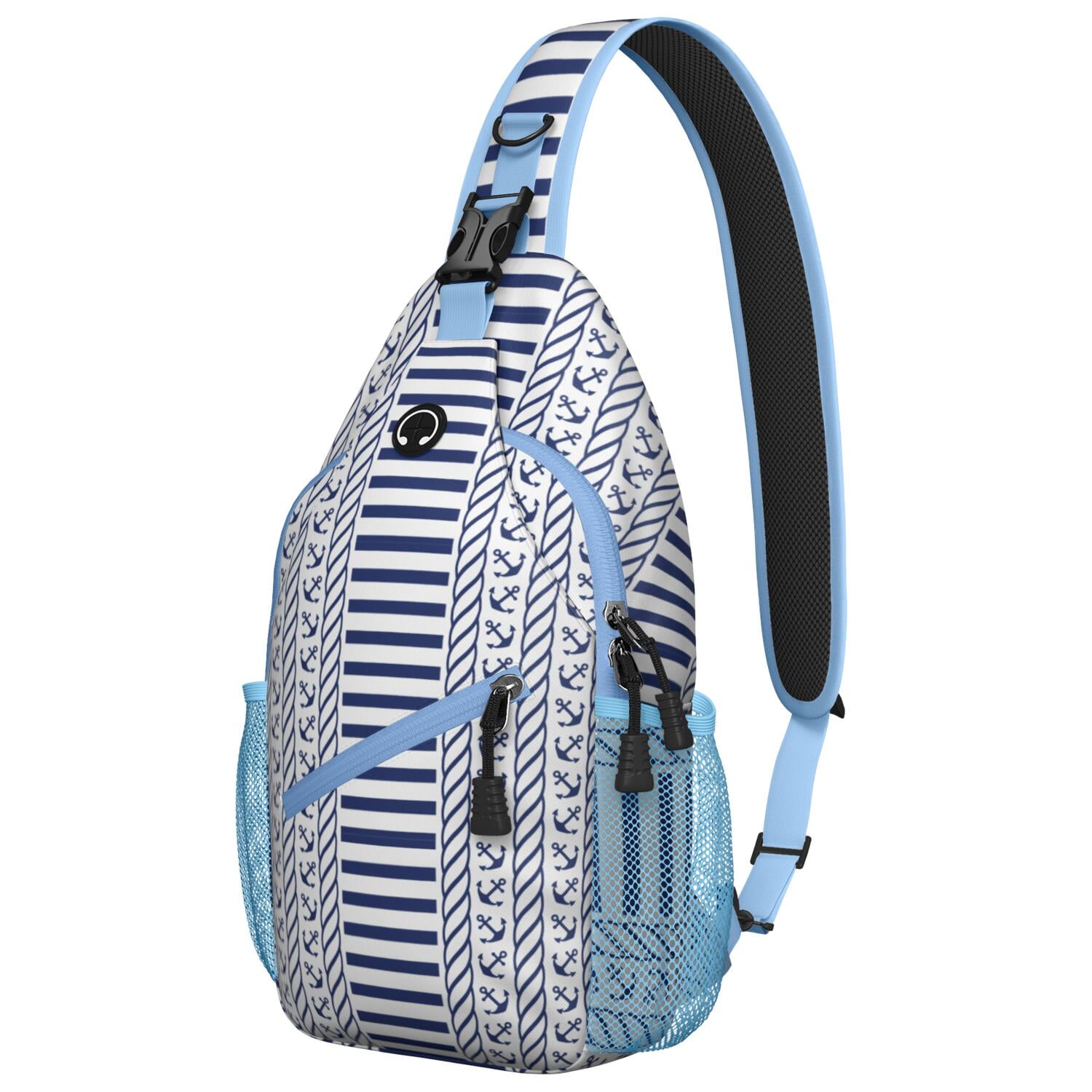 Ocean-Themed Shoulder Backpack - Anti-Theft Sling Bag with Seashell ...