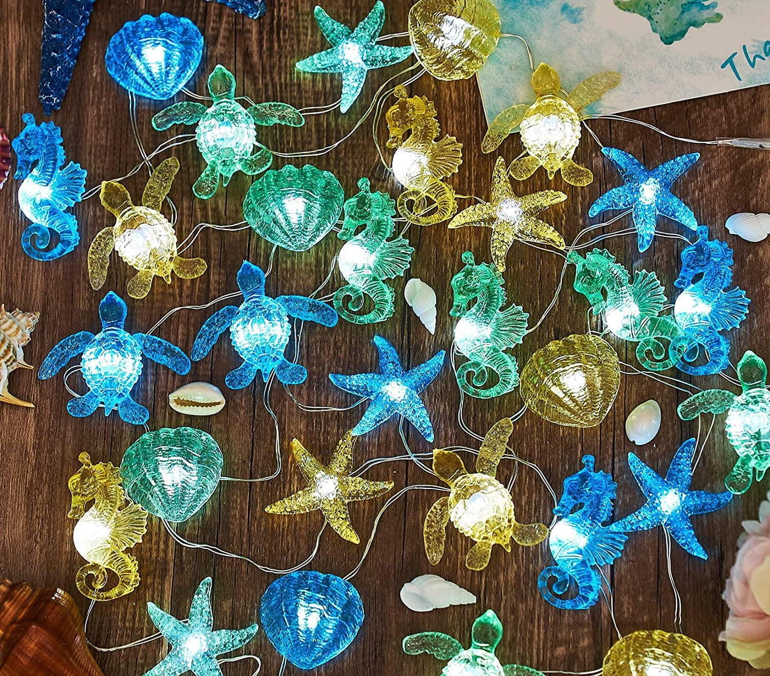 Ocean Themed String Lights Marine Life Night Light Beach Décor Sea ...