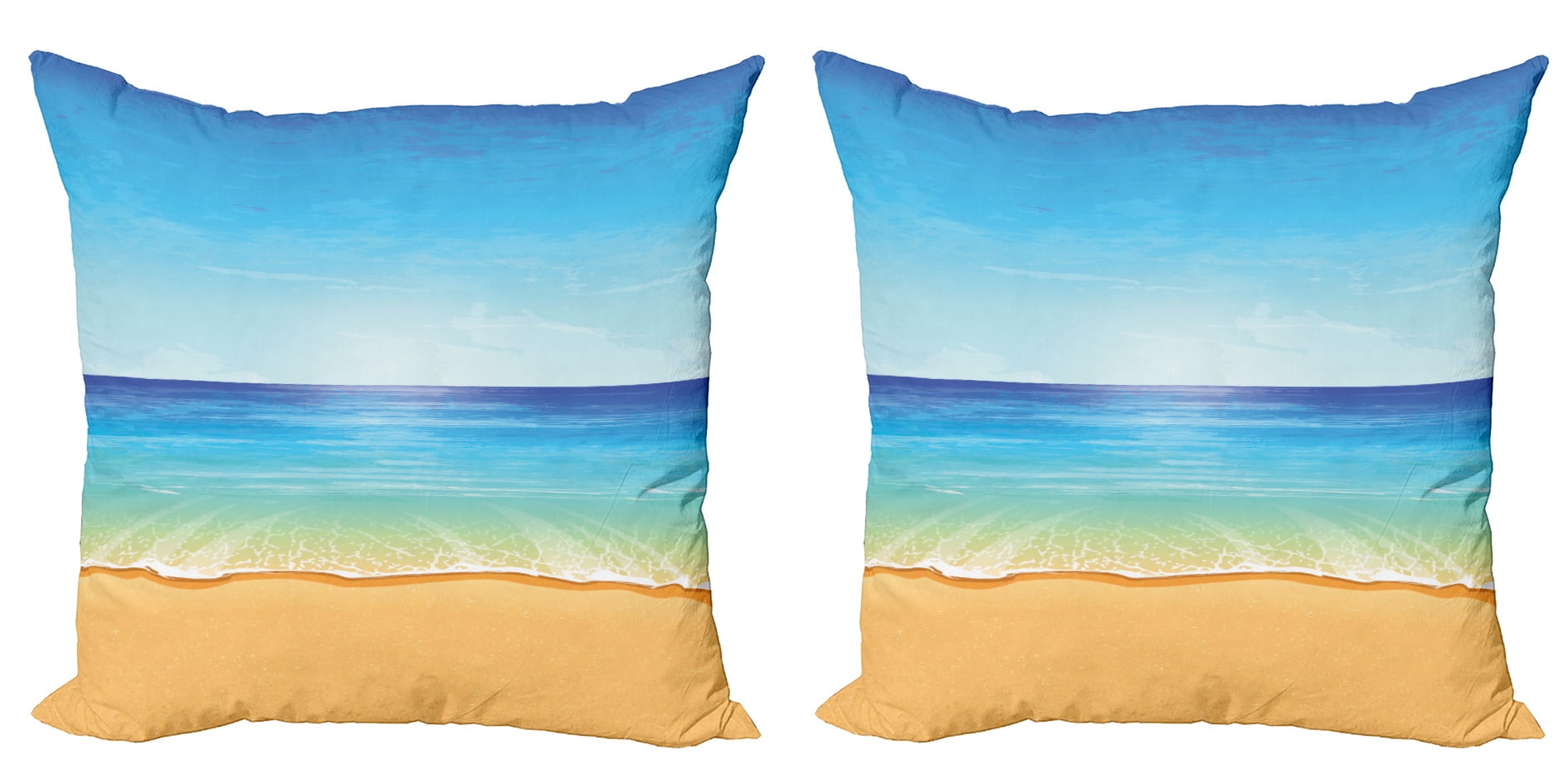 Ambesonne Summer Throw Pillow Cover 2 Pack, Exotic Hot Sunny Nature, 24 ...