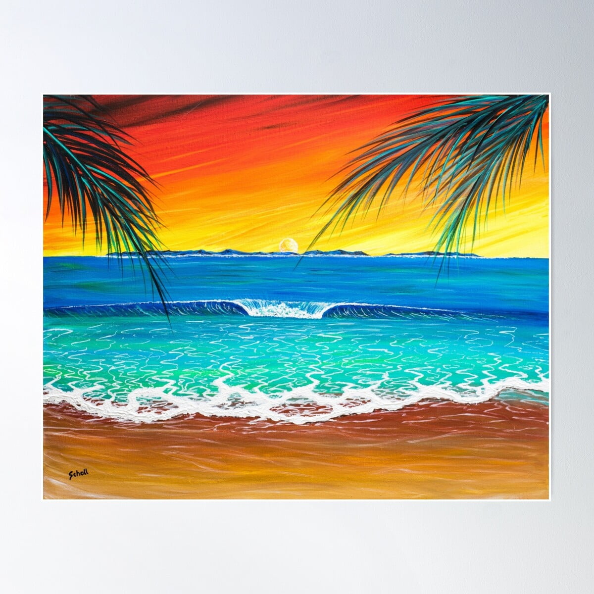 Ocean Tides Poster Wall Art, Modern Wall Decor For Living Room Bedroom ...