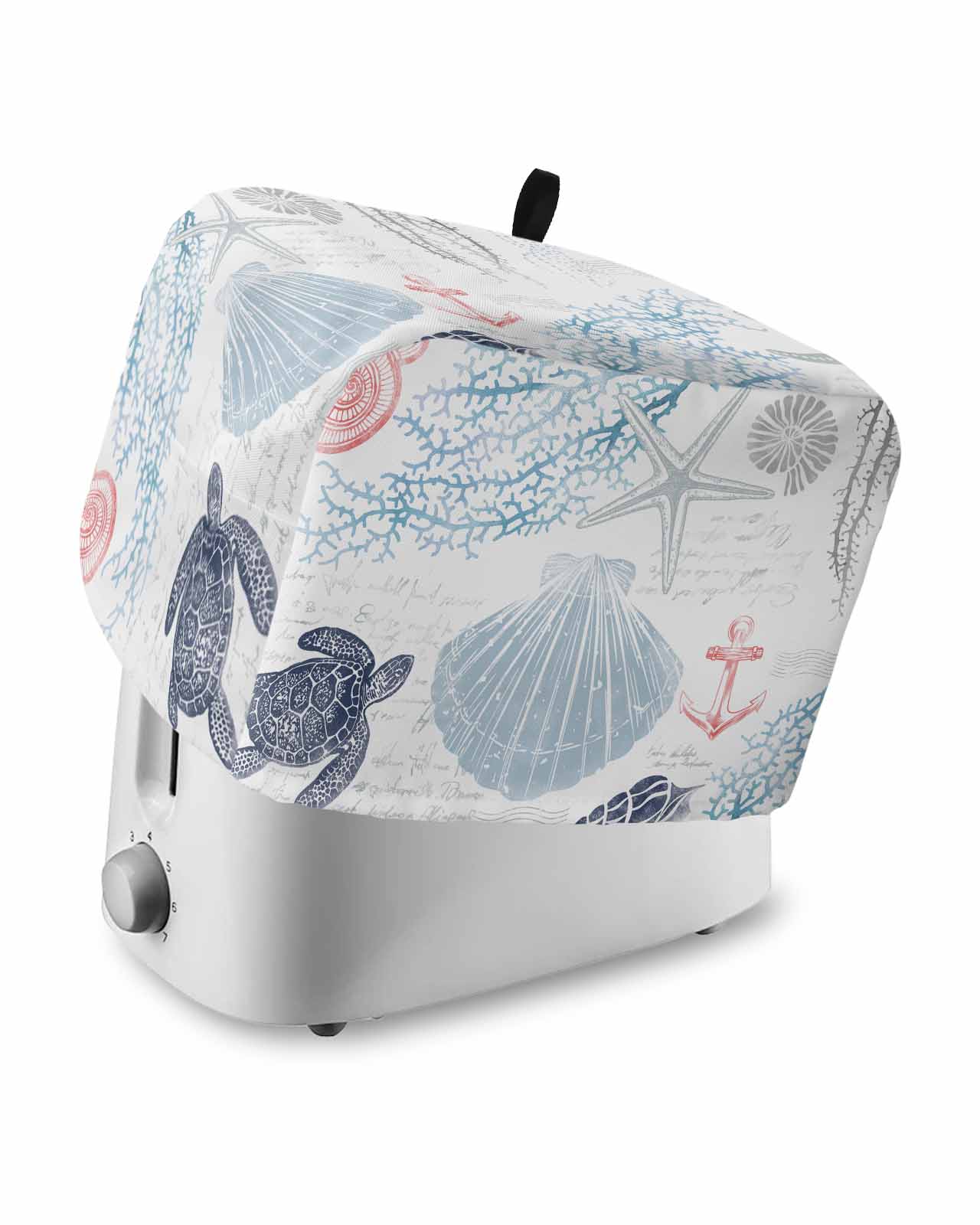 Ocean Toaster Cover 4 Slice, Summer Retro Turtle Starfish Shell Navy ...