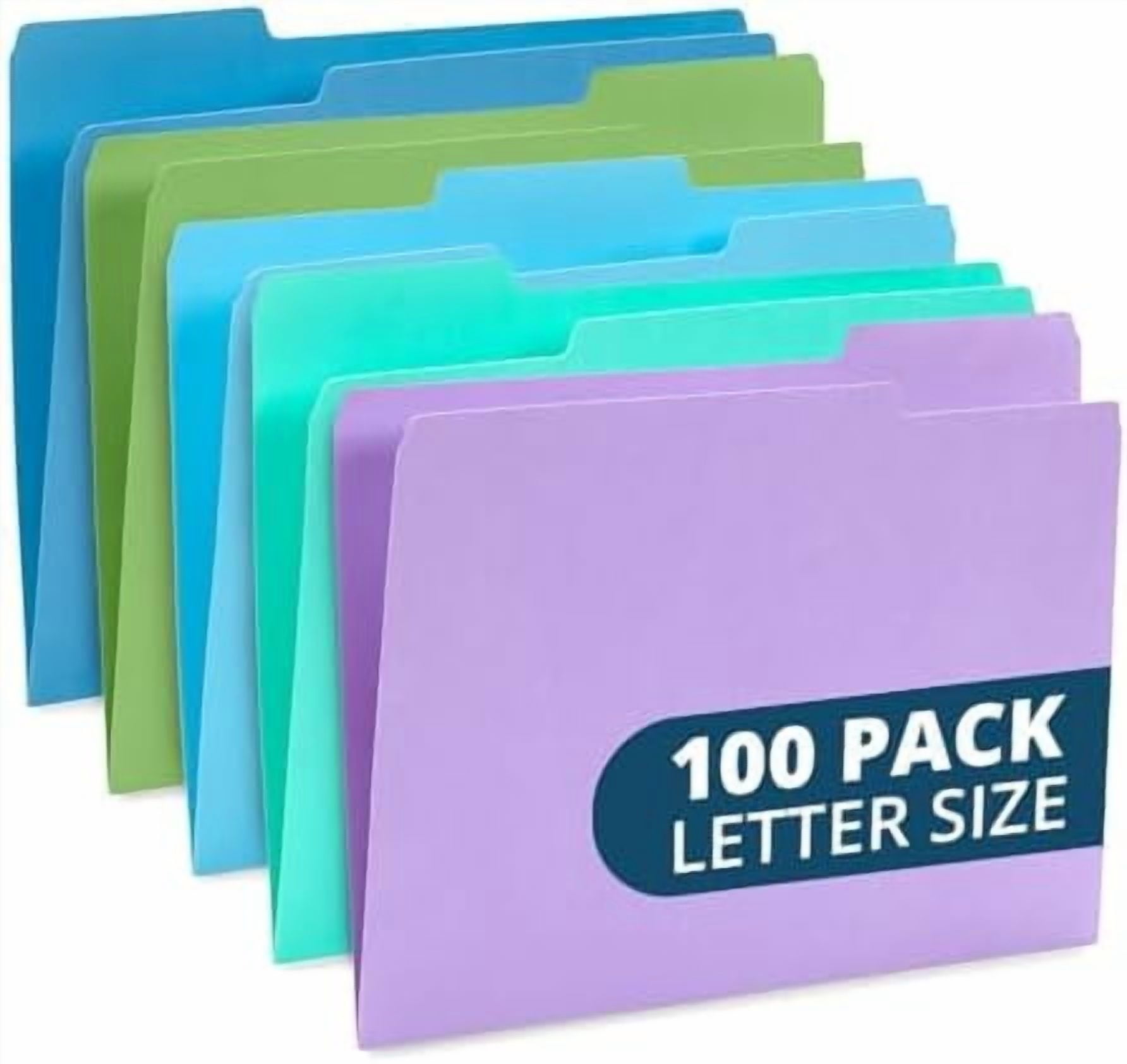 Ocean Tone Colored File Folders Letter Size, 1/3 Cut Top Tab File ...
