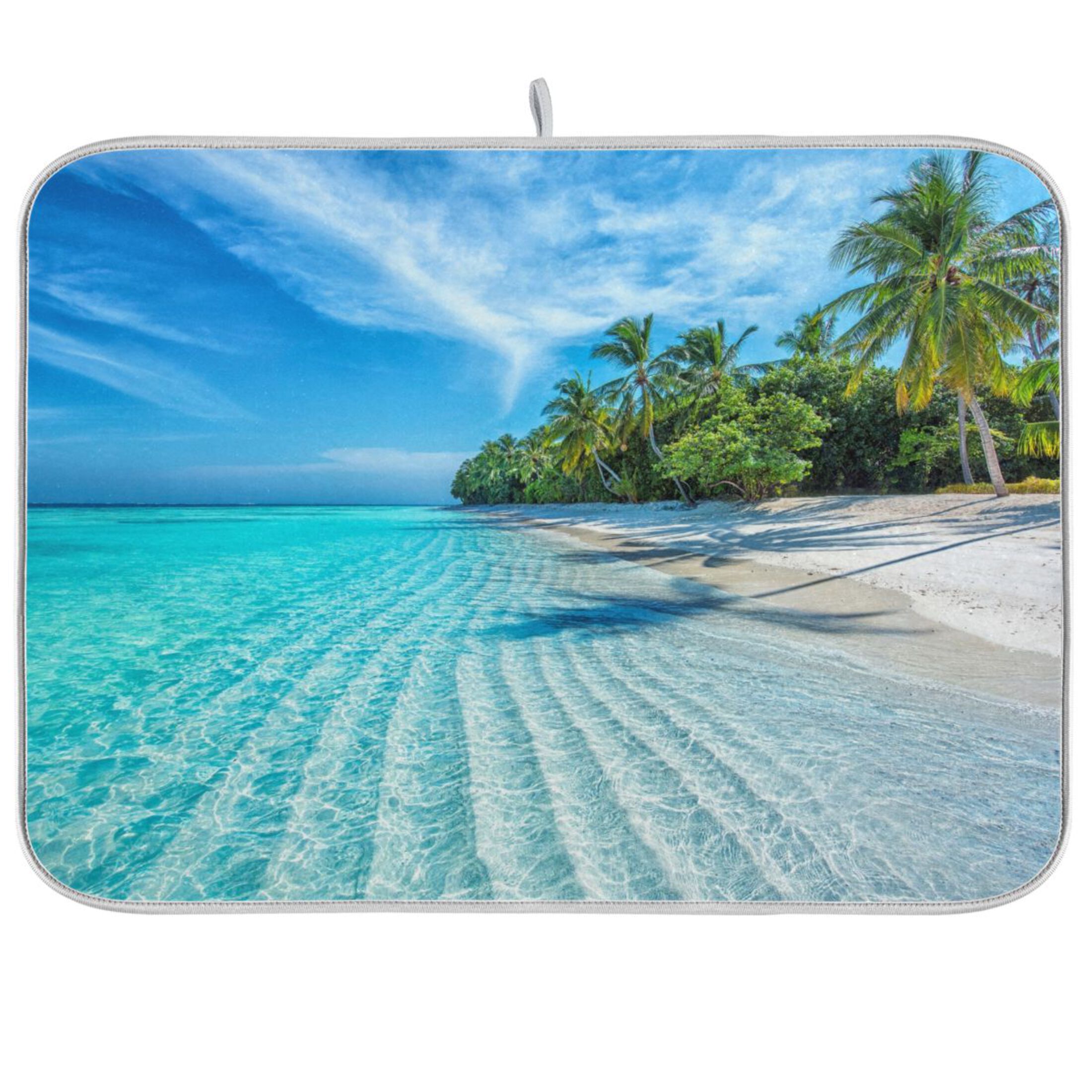 Ocean Tropical Beach Dish Drying Mat Microfiber Kitchen Mats Large ...