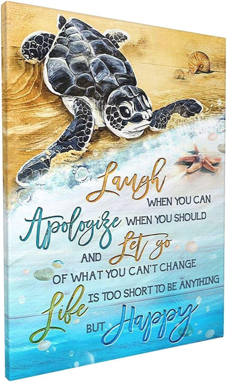 Ocean Turtle Canvas Wall Art Decor Life Lessons Sea Turtle Canvas ...