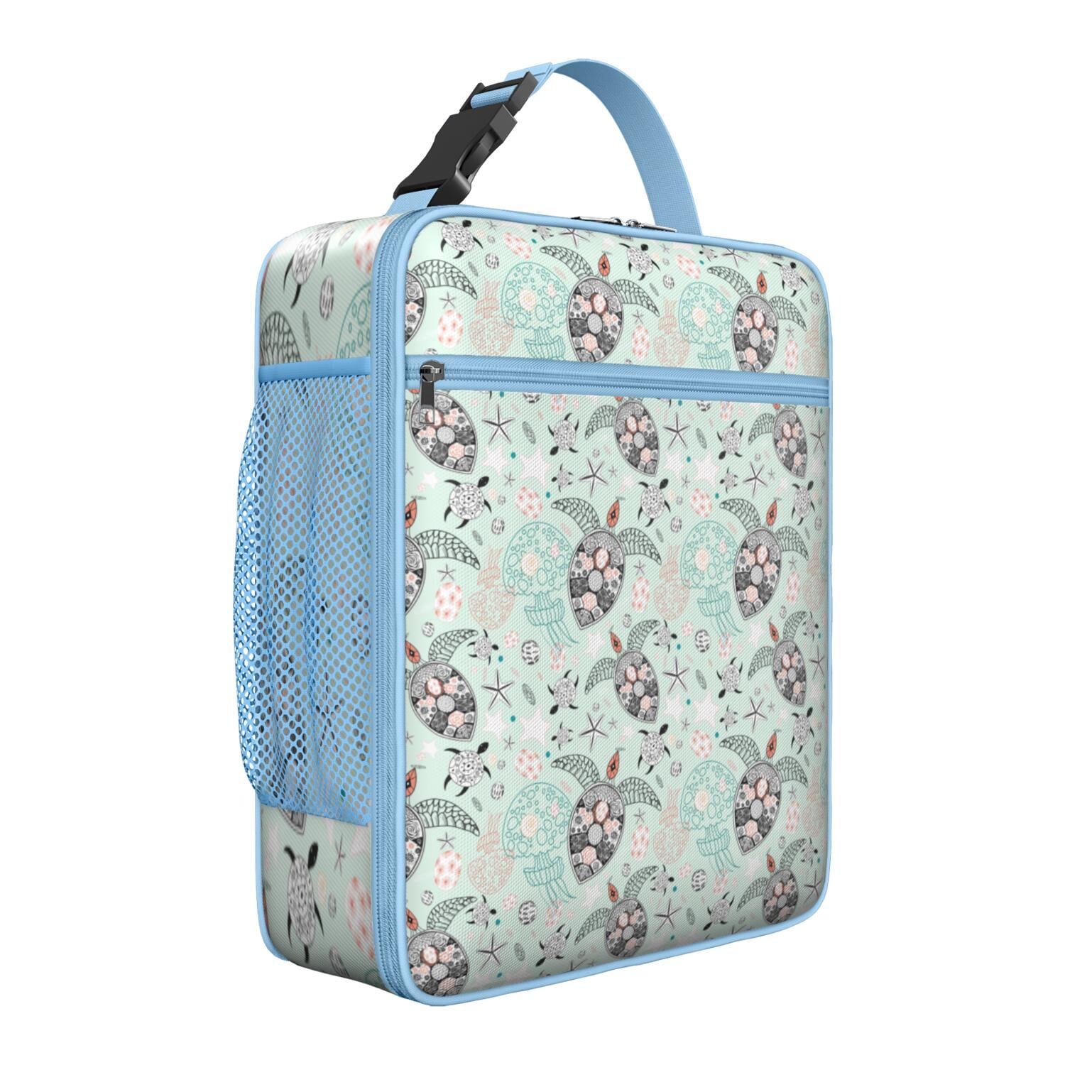 Ocean Turtle and Coral Reef Lunch Bag, Reusable Insulated Cooler Tote ...