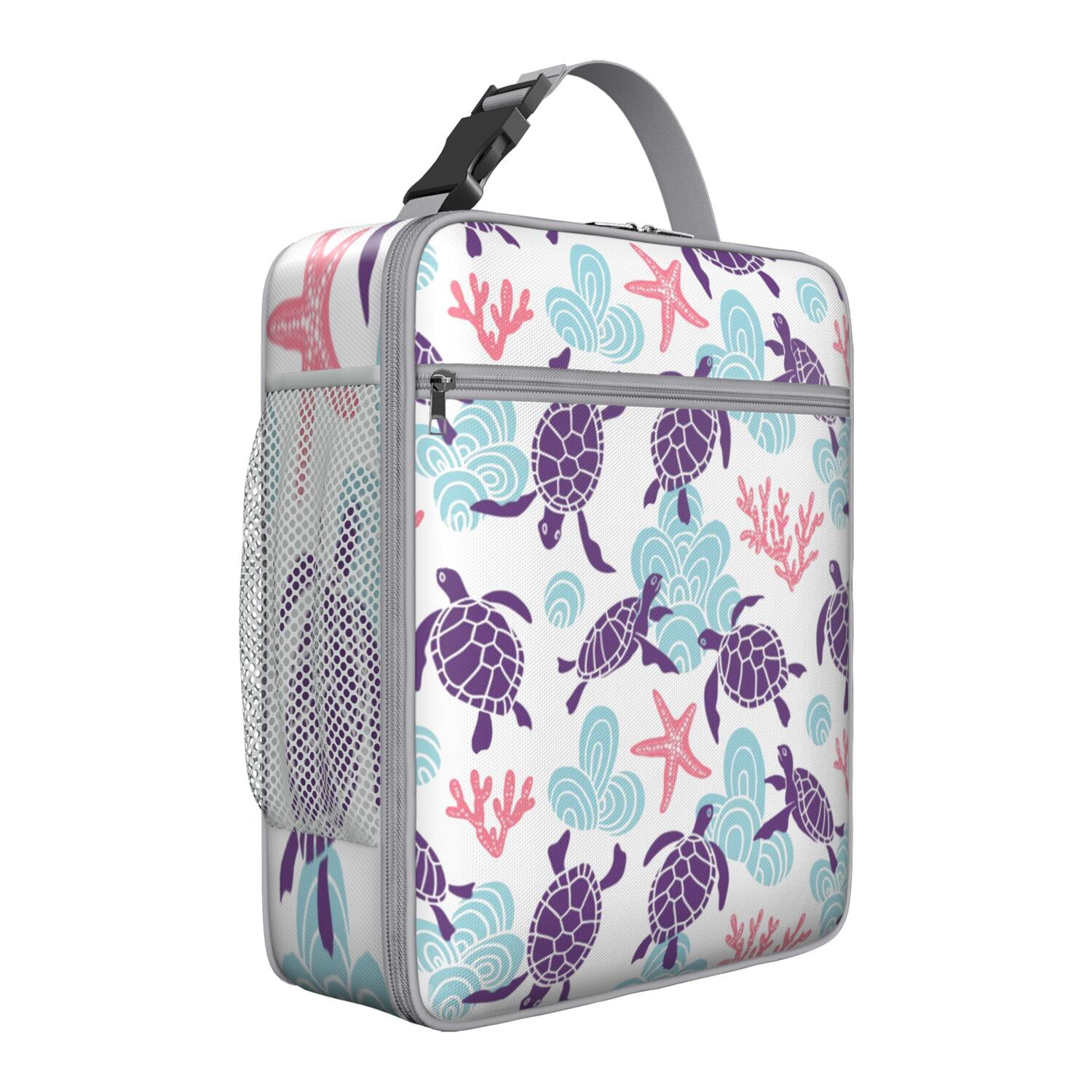 Ocean Turtle and Coral Reef Lunch Bag, Reusable Insulated Cooler Tote ...