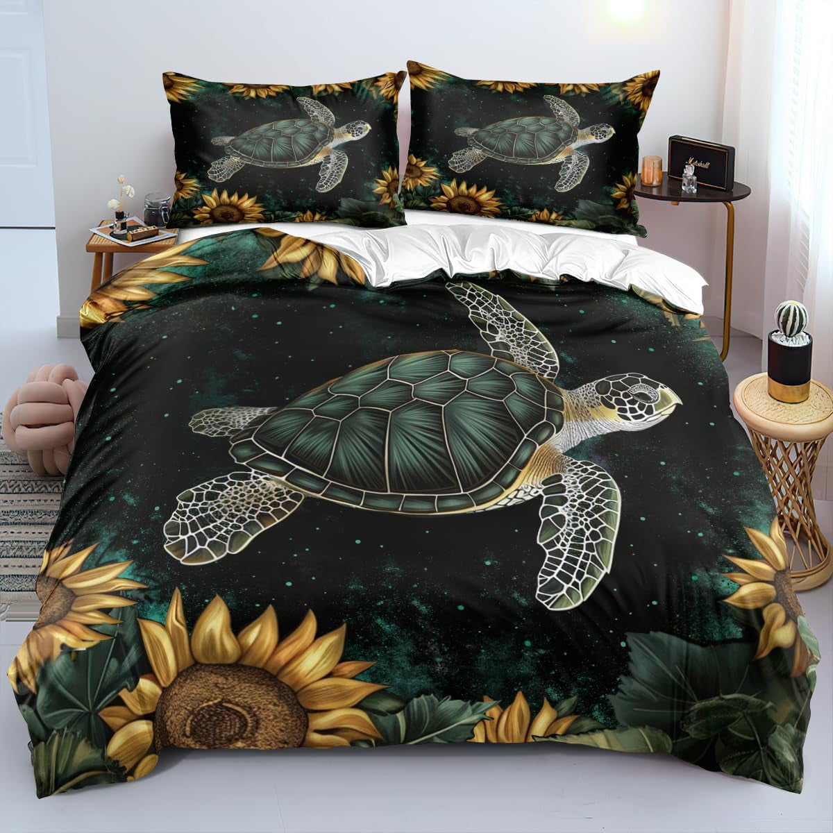 Ocean Turtle Duvet Cover Sunflower Comforter Cover The Milky Way ...