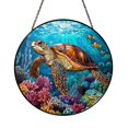 Ocean Turtle Faux Stained Glass Window Hanging - Walmart.com