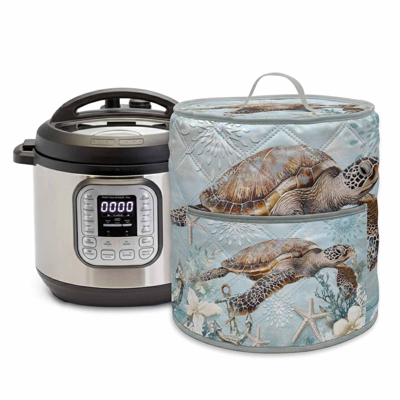 Ocean Turtle Pressure Cooker Cover Retro Marine Life Starfish Coral ...