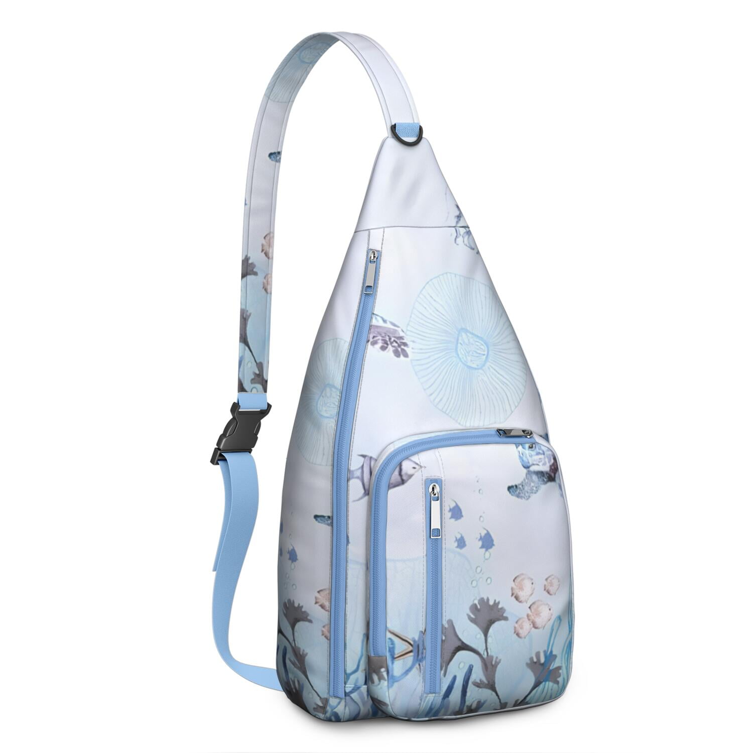 Ocean Turtle Sling Backpack - Abstract Nautical Sea Creature Pattern ...