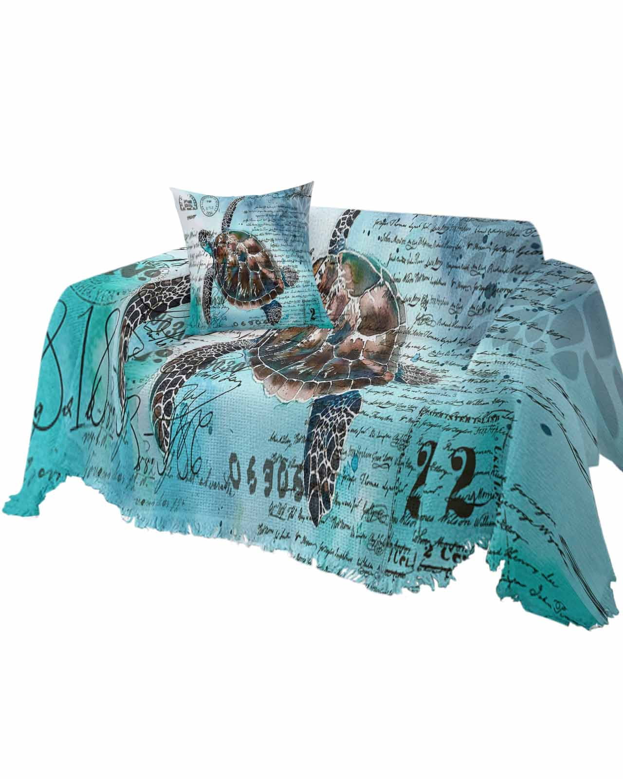 Ocean Turtle Sofa Couch Covers for Dog,Washable Sofa Throw Cover Single ...