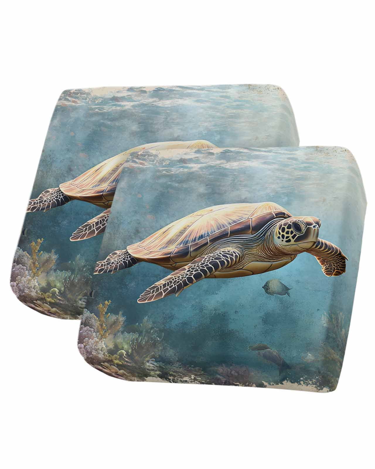Ocean Turtle Sofa Couch Cushion Covers Washable, Removable Stretchable ...