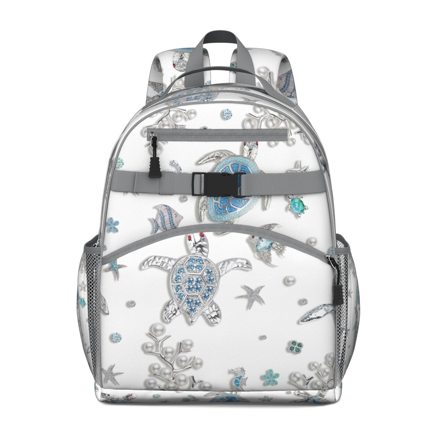 Ocean Turtle Students Backpack with Tropical Marine Life and Hawaiian ...