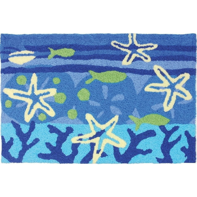 Jellybean Indoor/Outdoor Ocean View Accent Rug, Washable, 20" x 30", JB ...