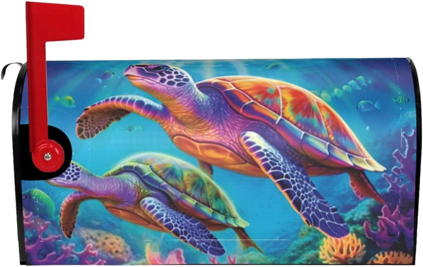 Ocean Vintage Sea Turtle Mailbox Cover Mailbox Wraps, Waterproof ...