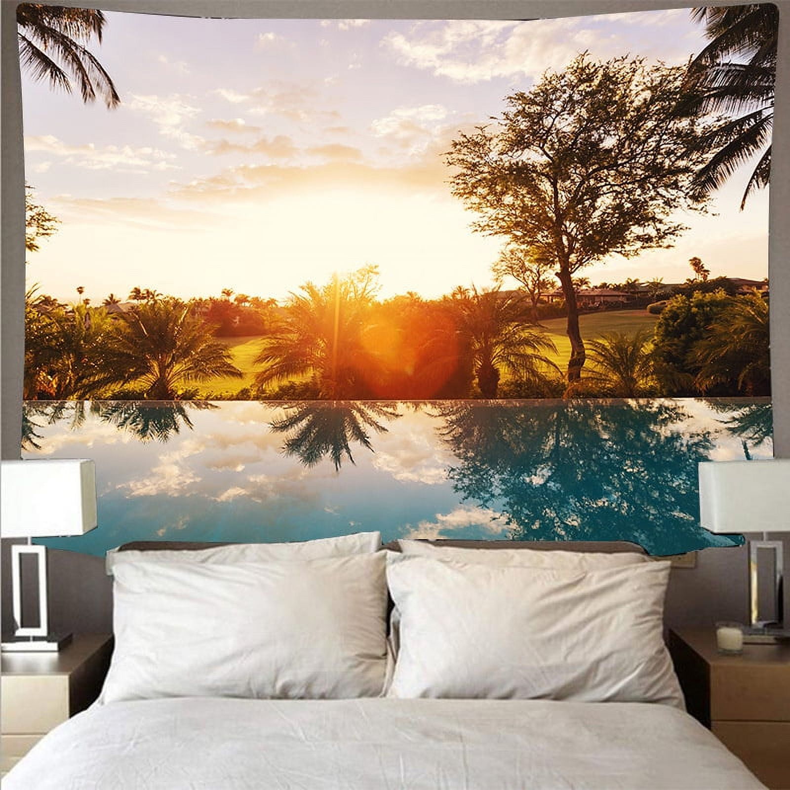 Ocean Wall Hanging Tapestry Bright Gravelly Bottom and Wavy Surface ...