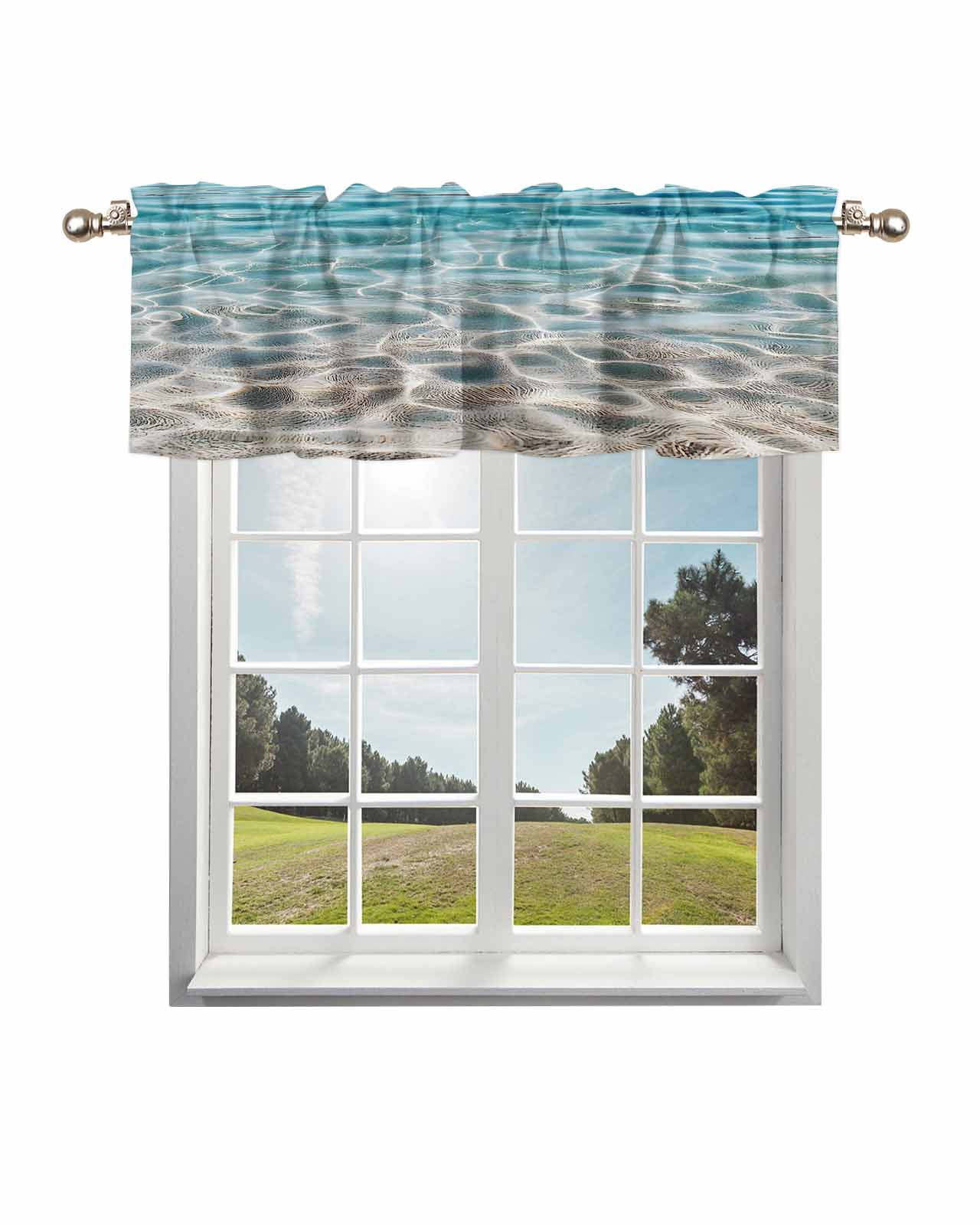 Ocean Water Ripple Curtain Valance for Windows/Living Room/Kitchen ...
