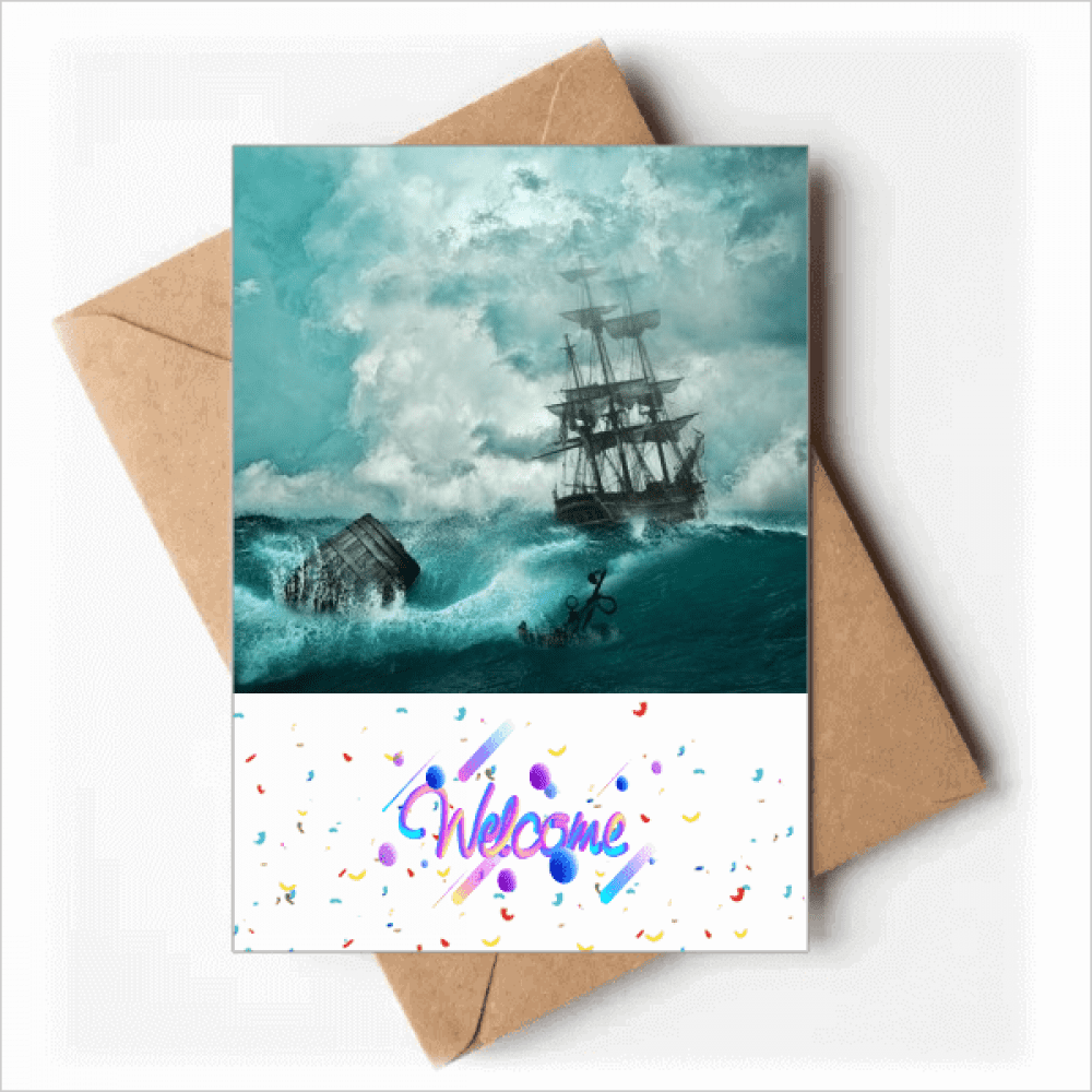 Ocean Water Wave Science Nature Picture Welcome Back Greeting Cards ...